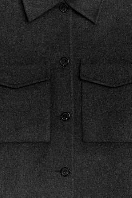 Double-Face Wool Overshirt - Dark Grey Melange - Ladies | H&M GB