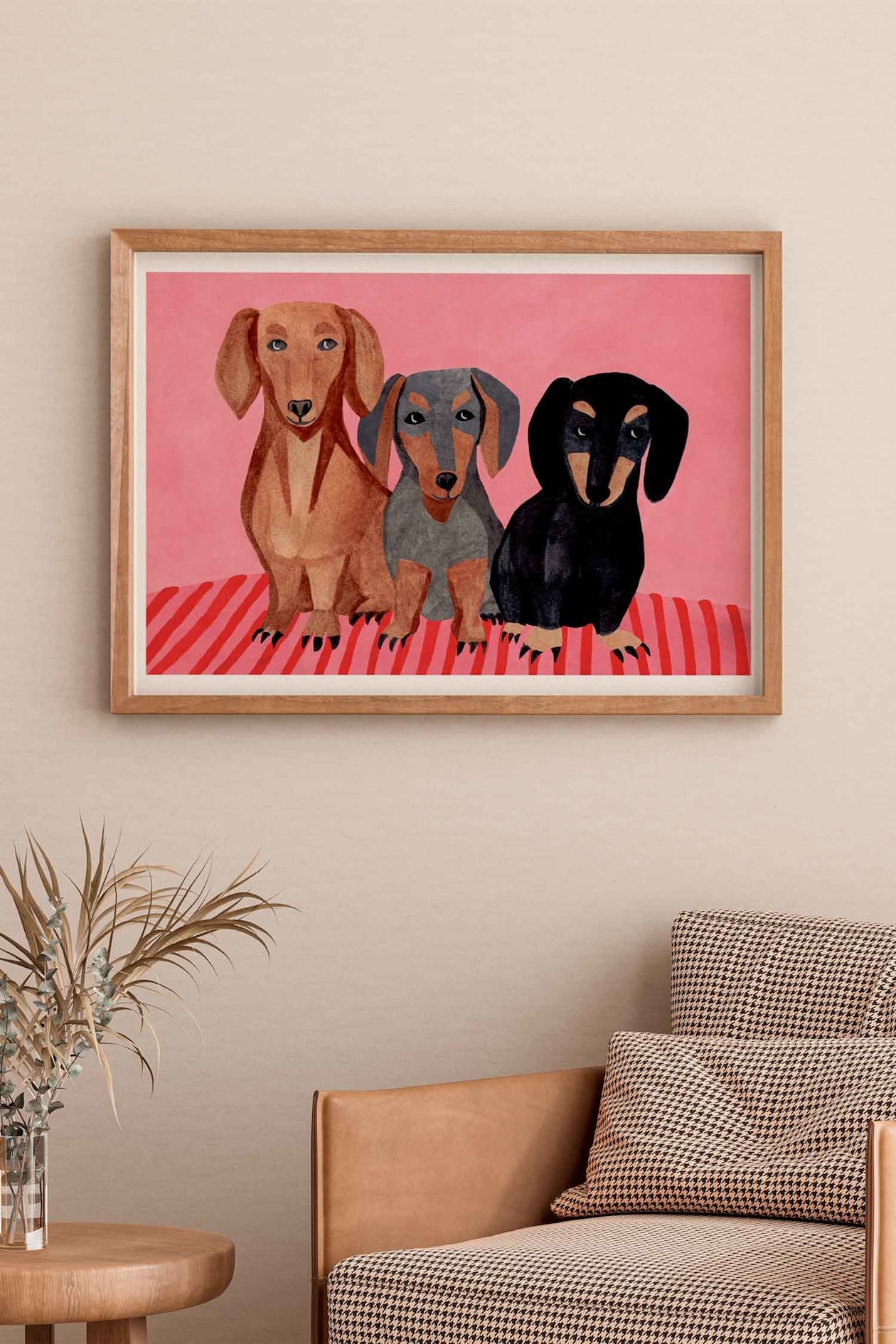 Iga Illustrations - Dachshunds - Färgglada/hundar - Poster & Frame ...