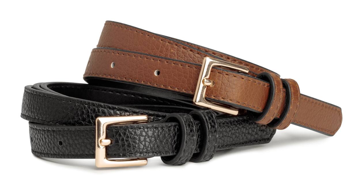 2-pack Narrow Belts - Black/brown - Ladies | H&M US