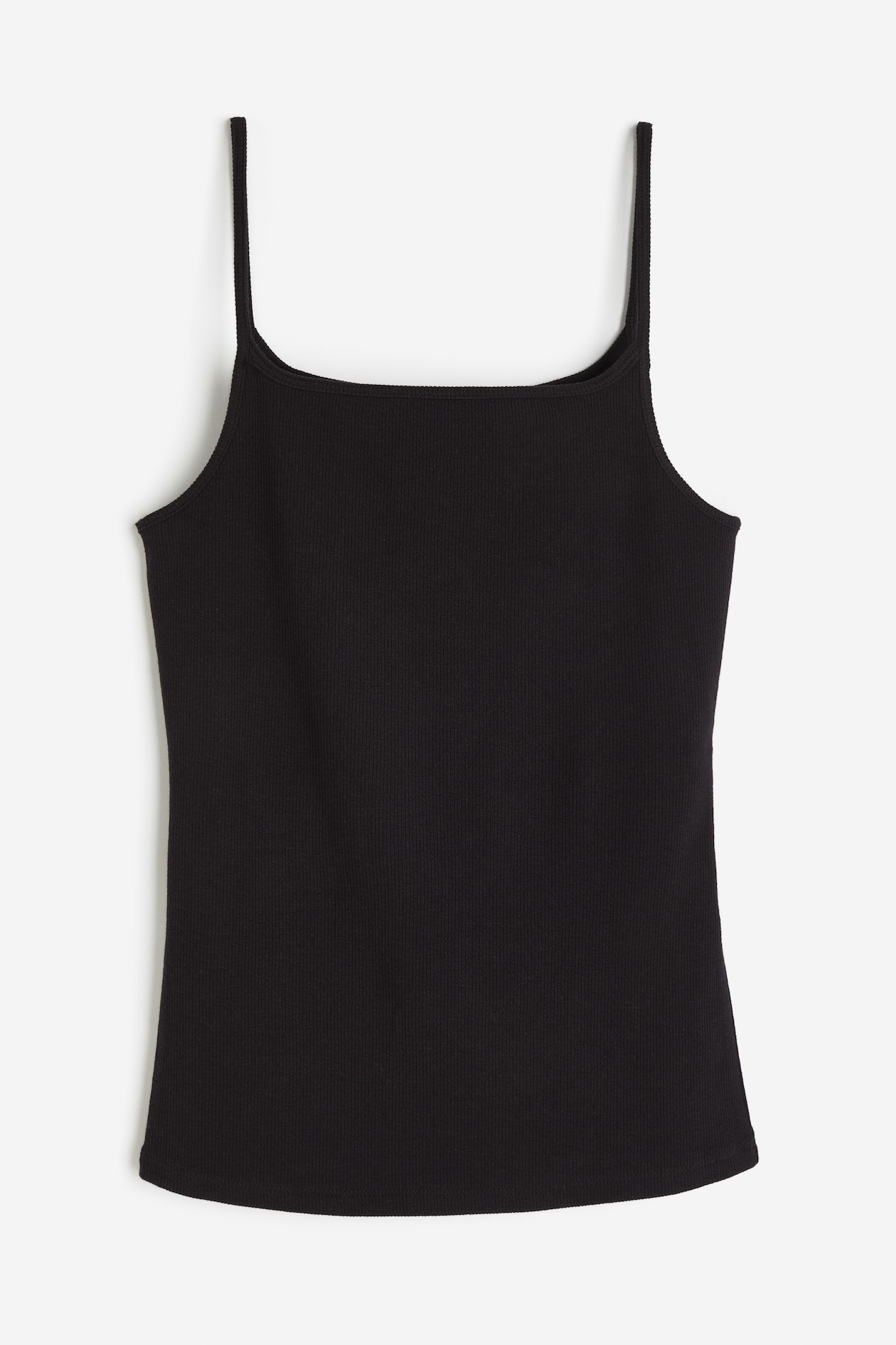 Ribbed strappy top - Black - Ladies | H&M MY