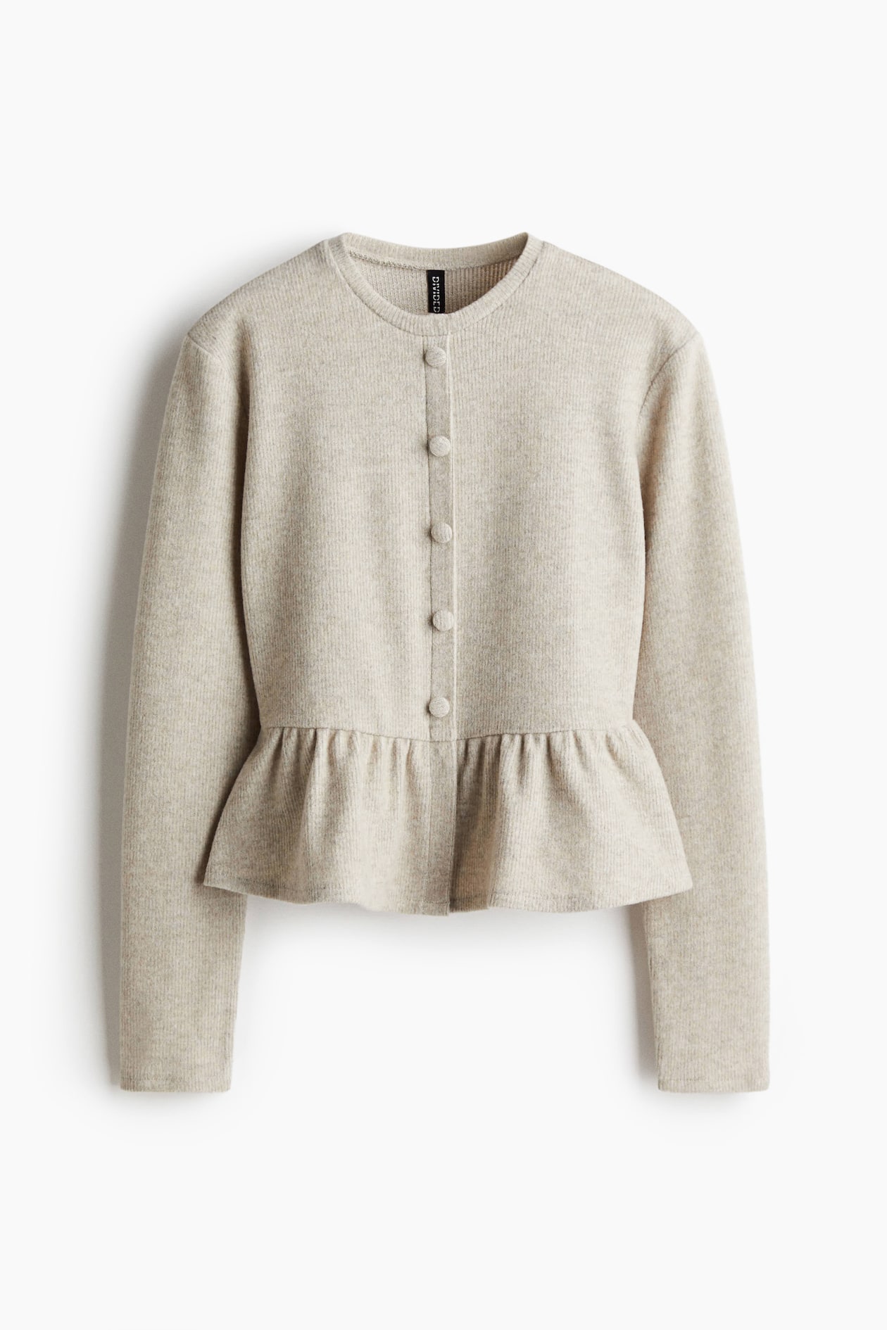 Women's Beige melange Peplum Cardigan | H&M CA
