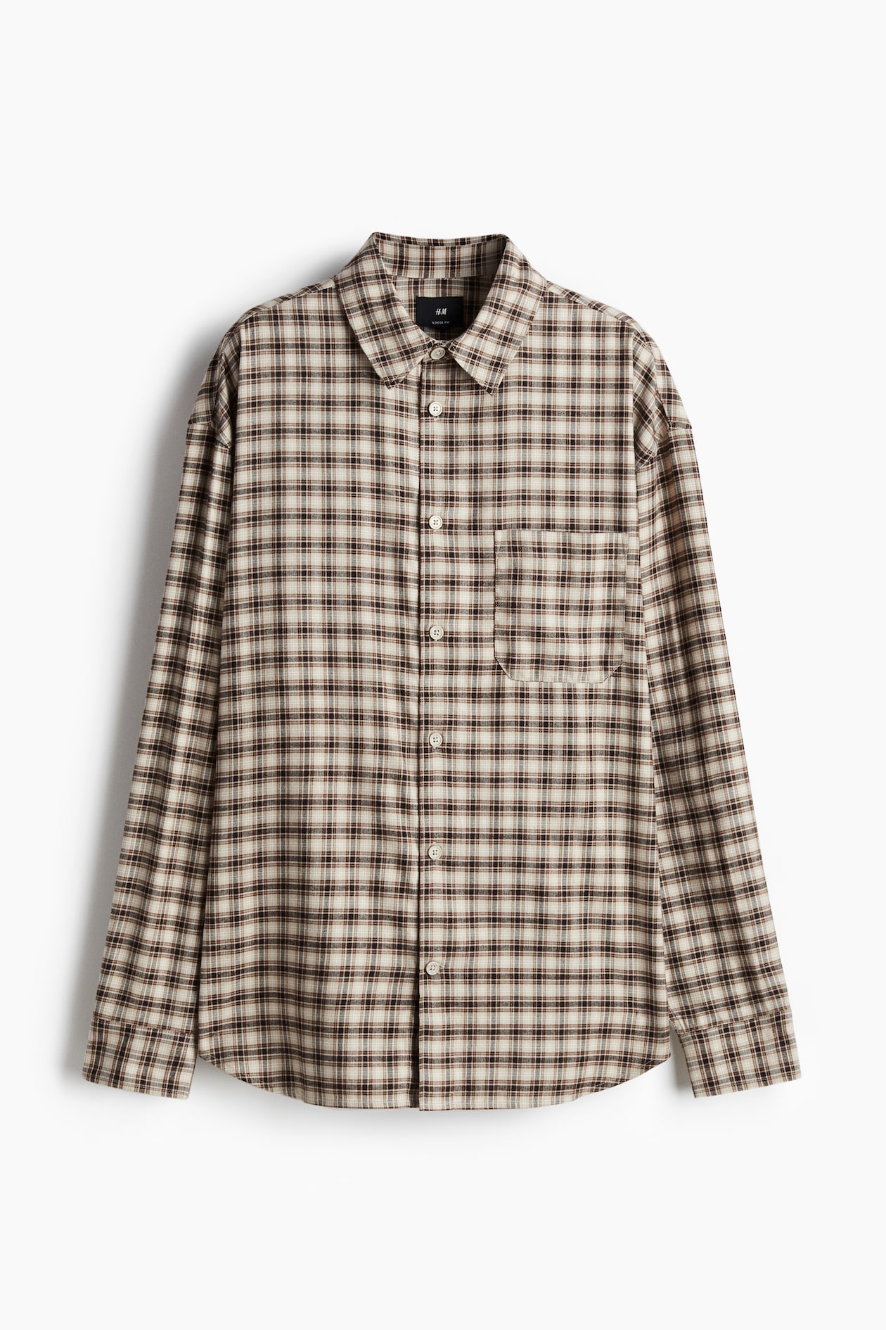 Men’s Beige/plaid Loose Fit Flannel Shirt | H&M US