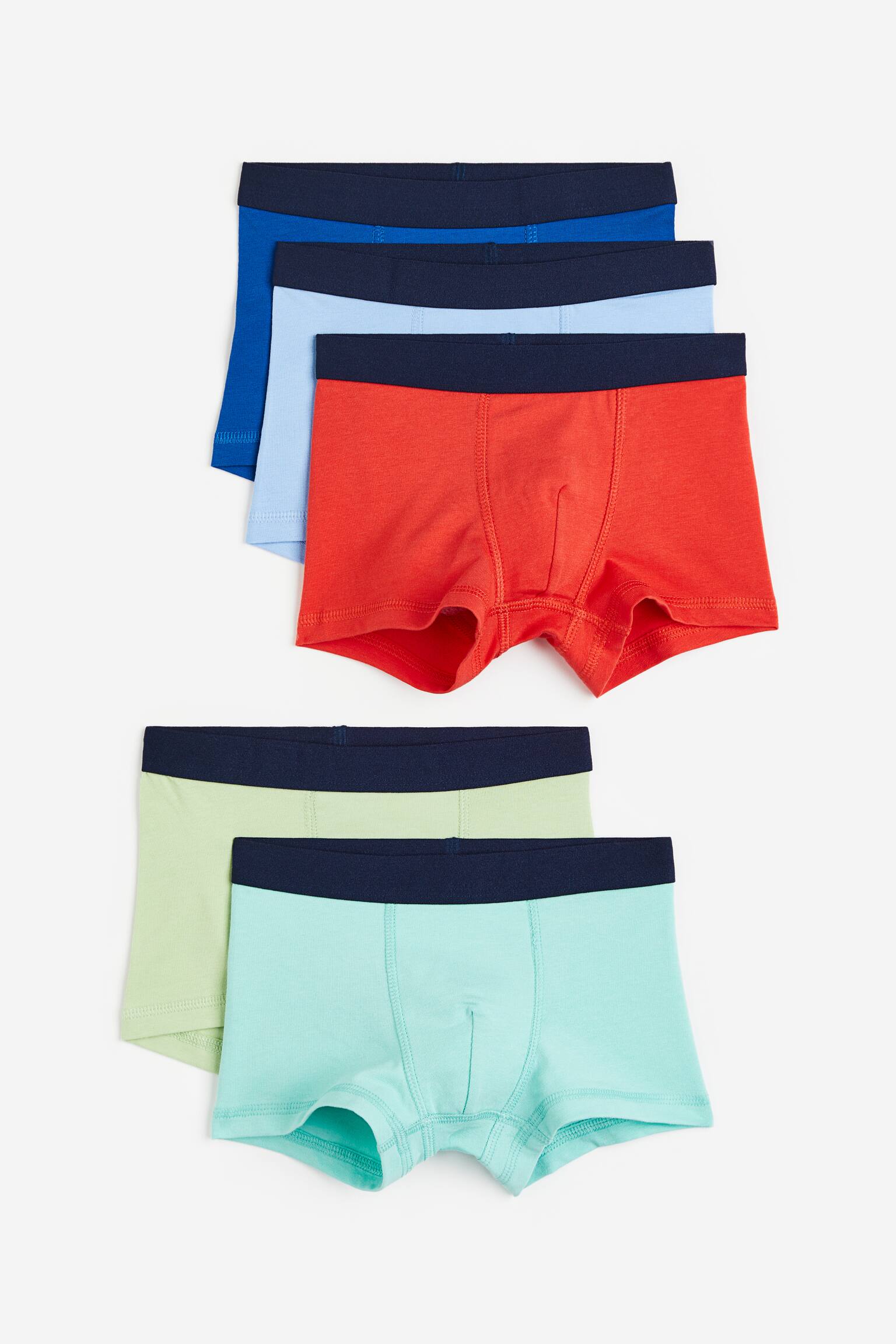 5-pack trunks - Dark orange/Light turquoise - Kids | H&M