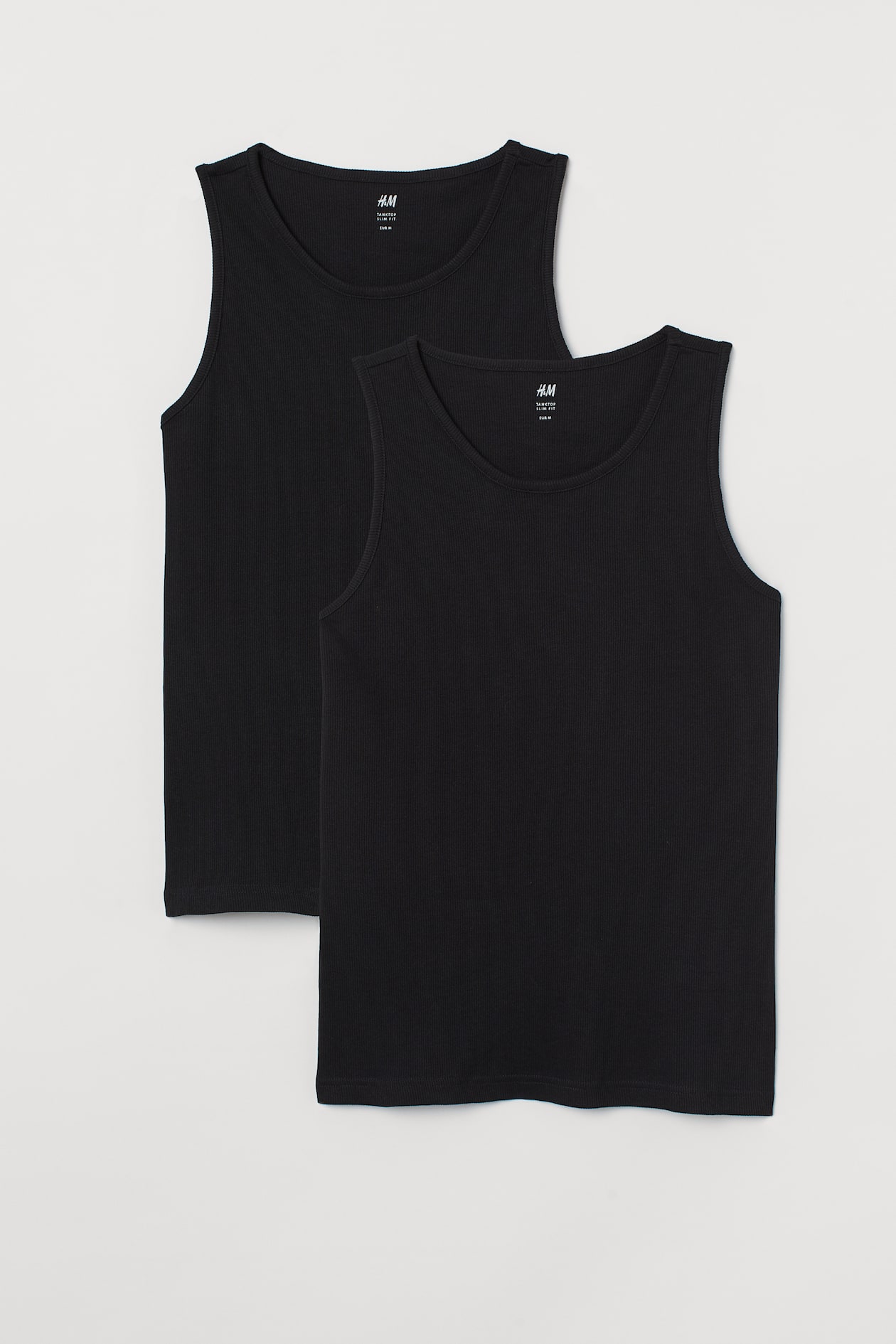 2-pack vest tops Slim Fit - Black - Men | H&M GB