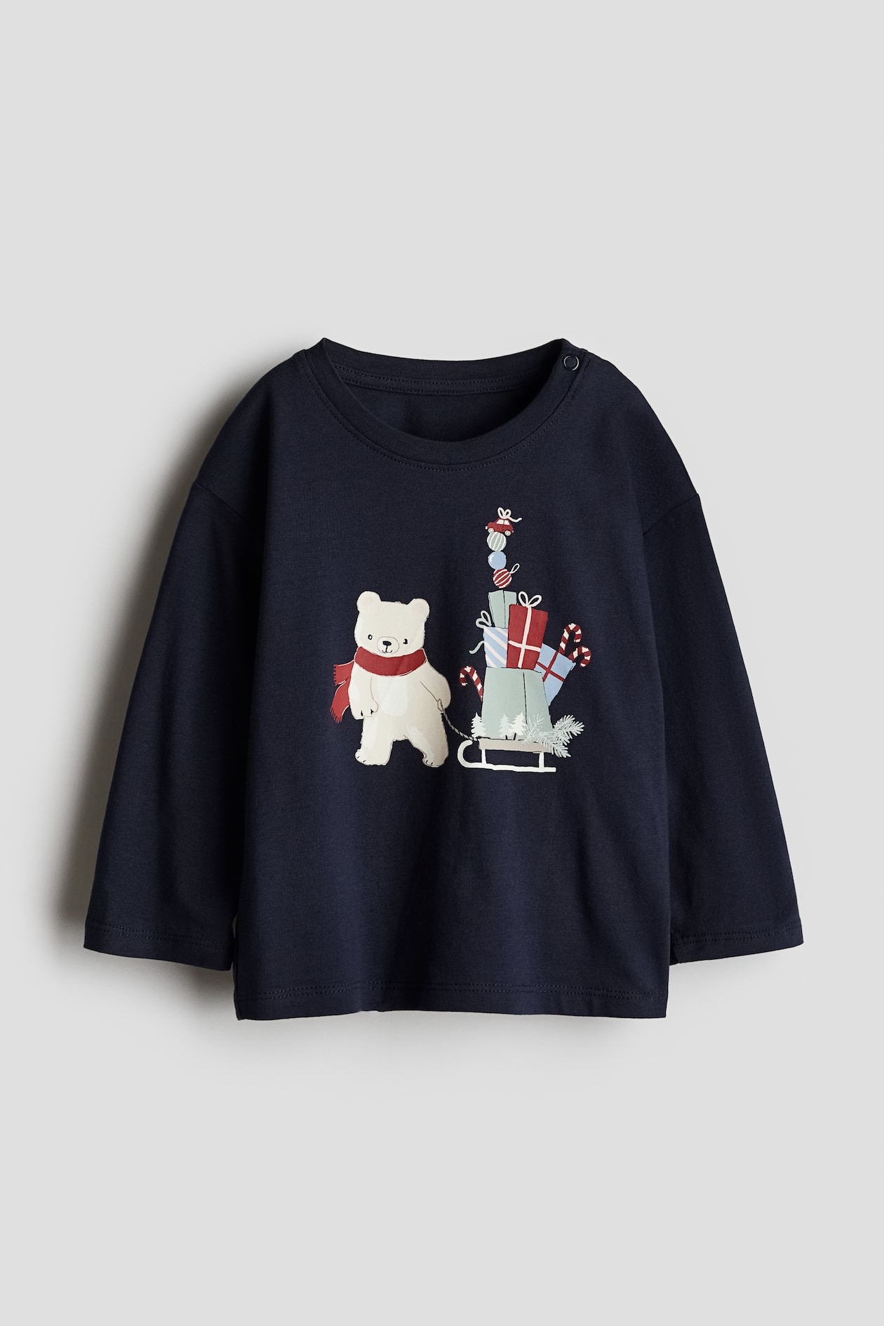 Navy blue/Bear Long Sleeve Tee for kids | H&M AU