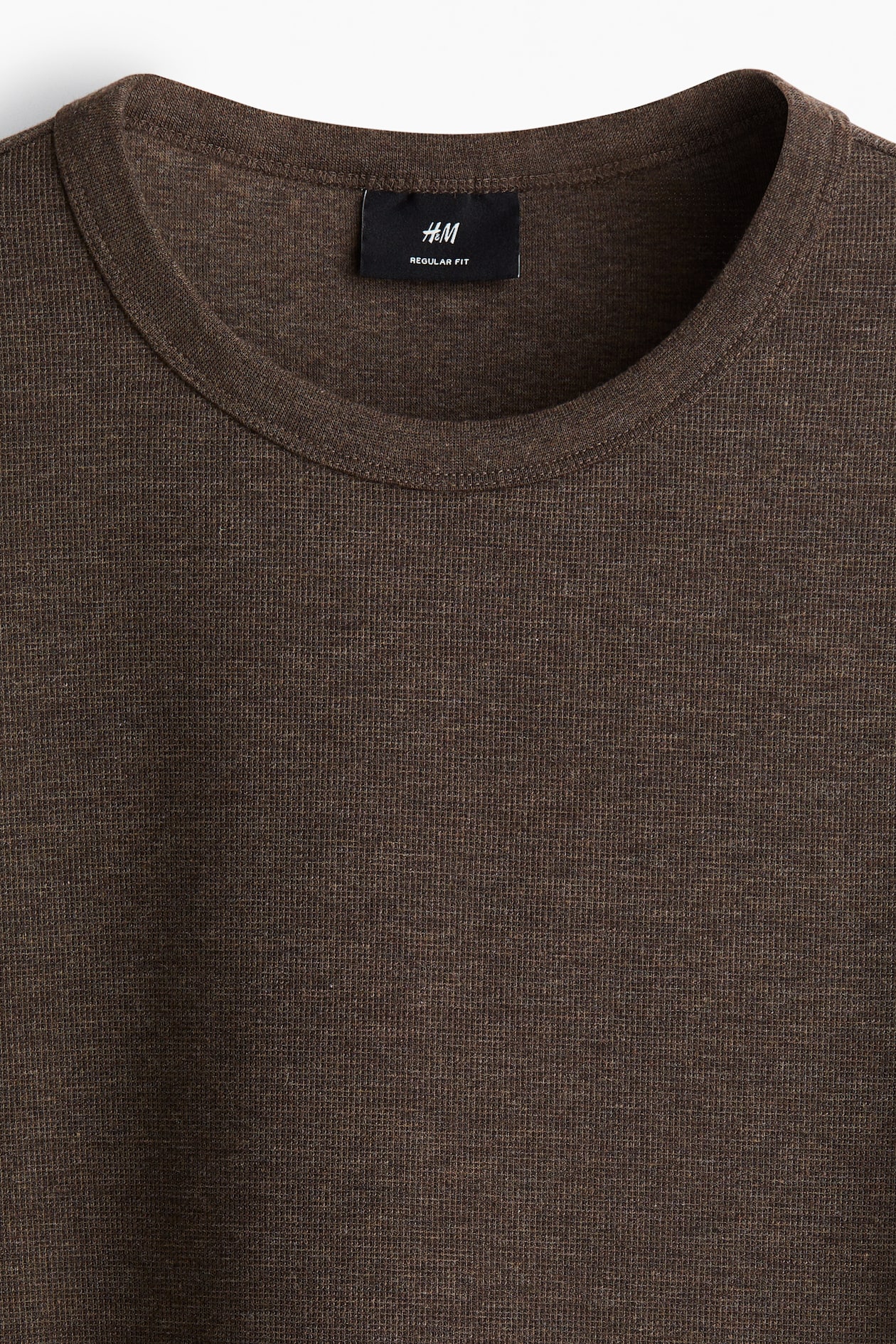 Playera gofrada Regular Fit - Café oscuro - Men | H&M MX