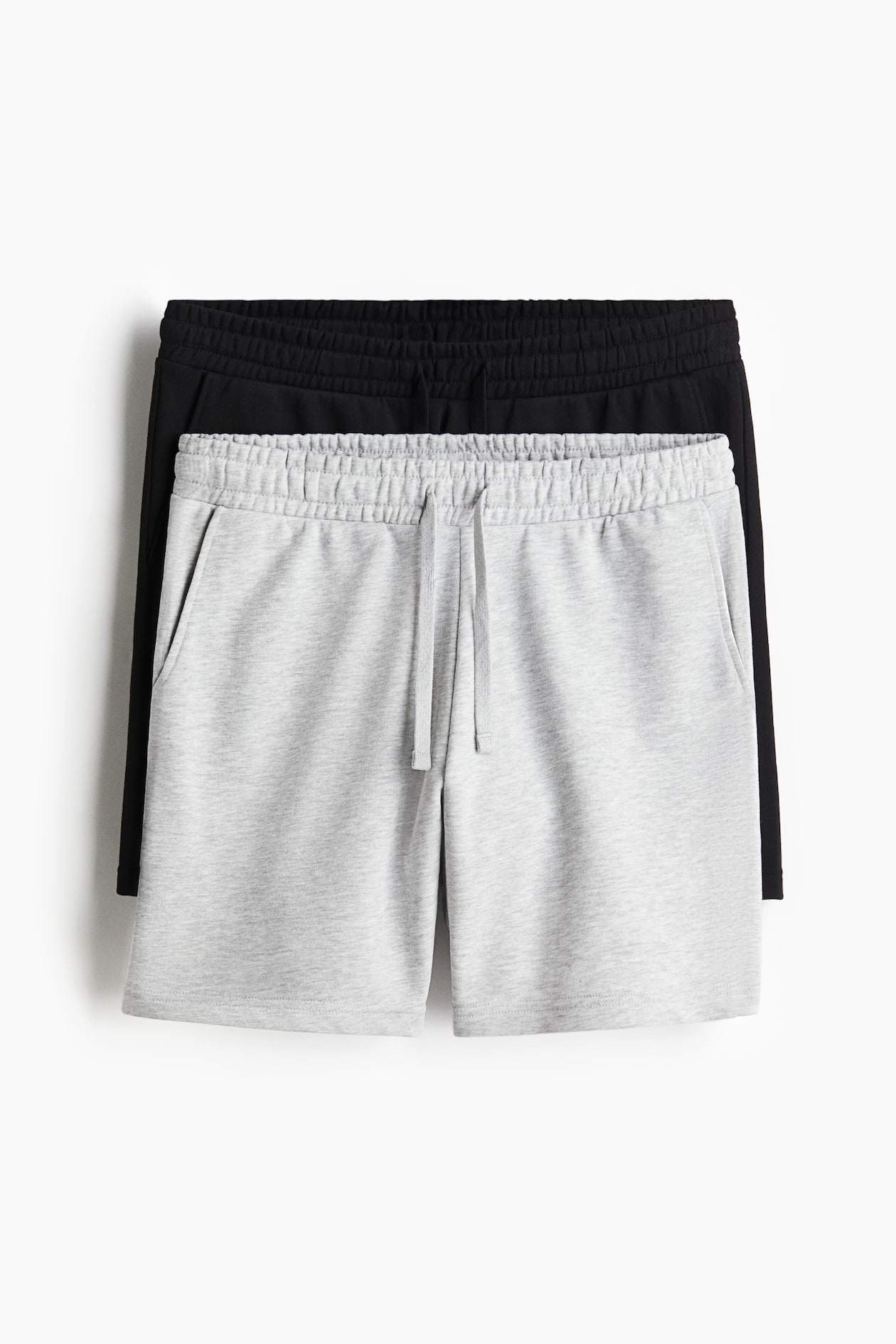 Men’s Black/gray melange 2-Pack Regular Fit Sweatshorts | H&M US