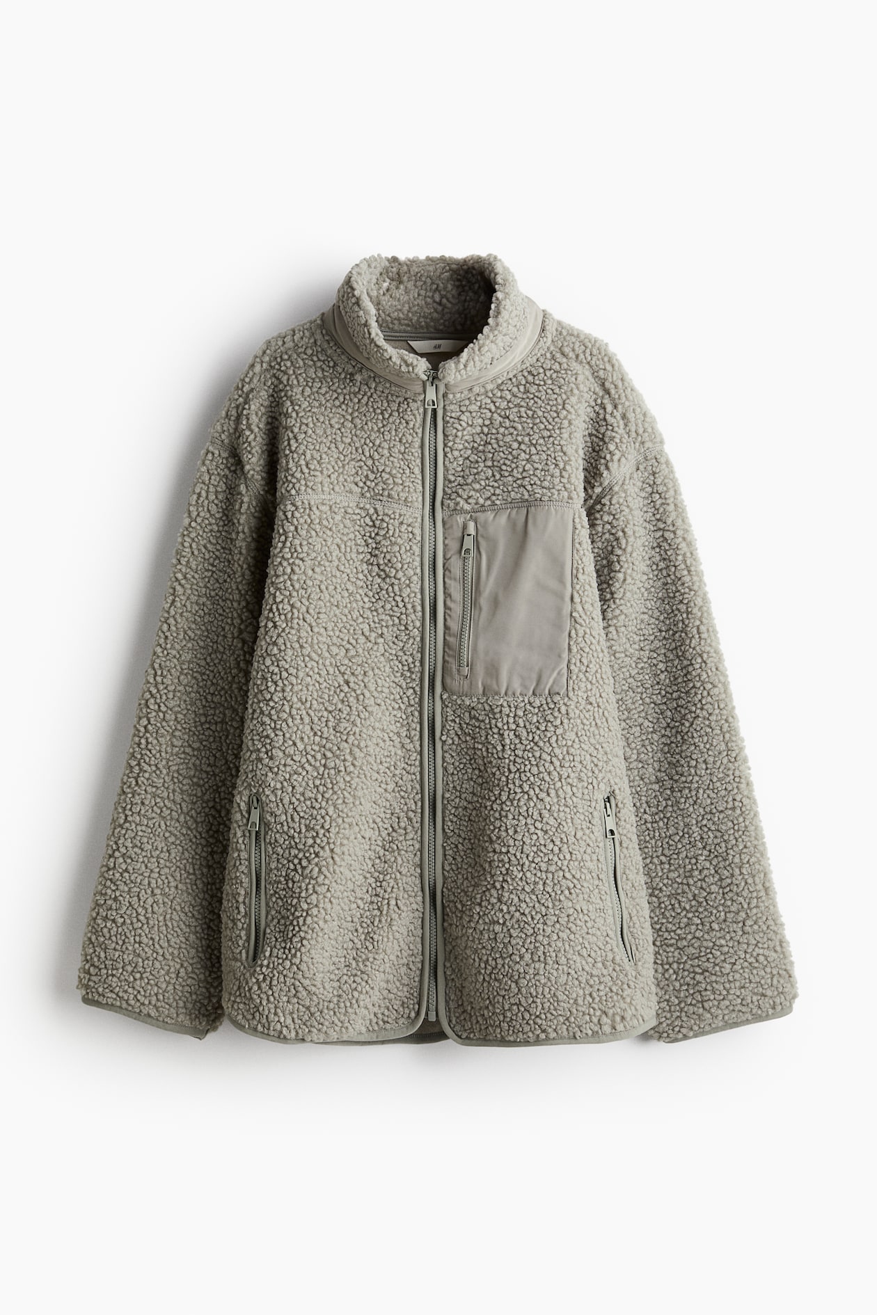 Teddy Fleece Jacket - Light gray-green - Ladies | H&M US