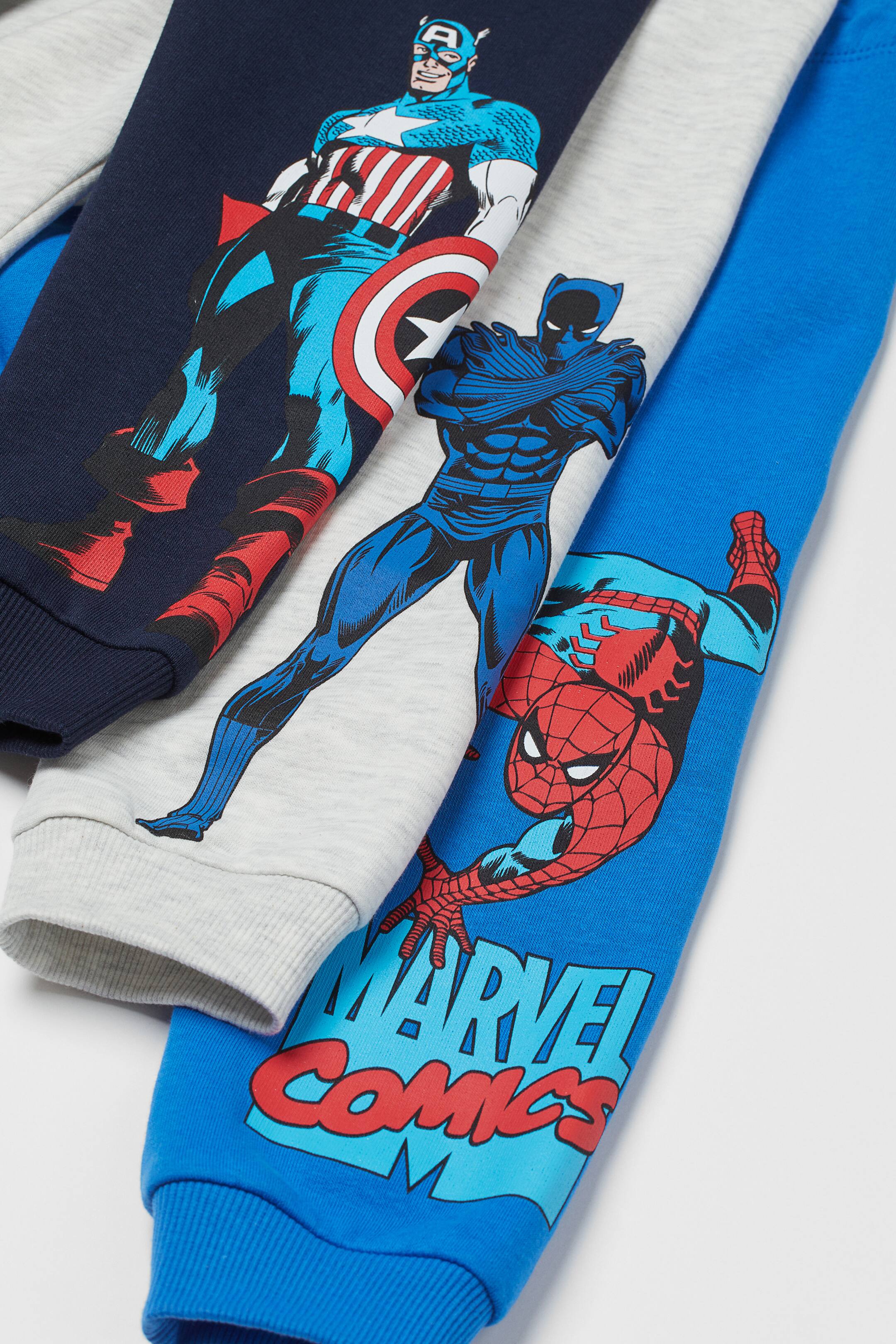 Blue/Marvel 3-pack Print Track Pants for kids | H&M AU