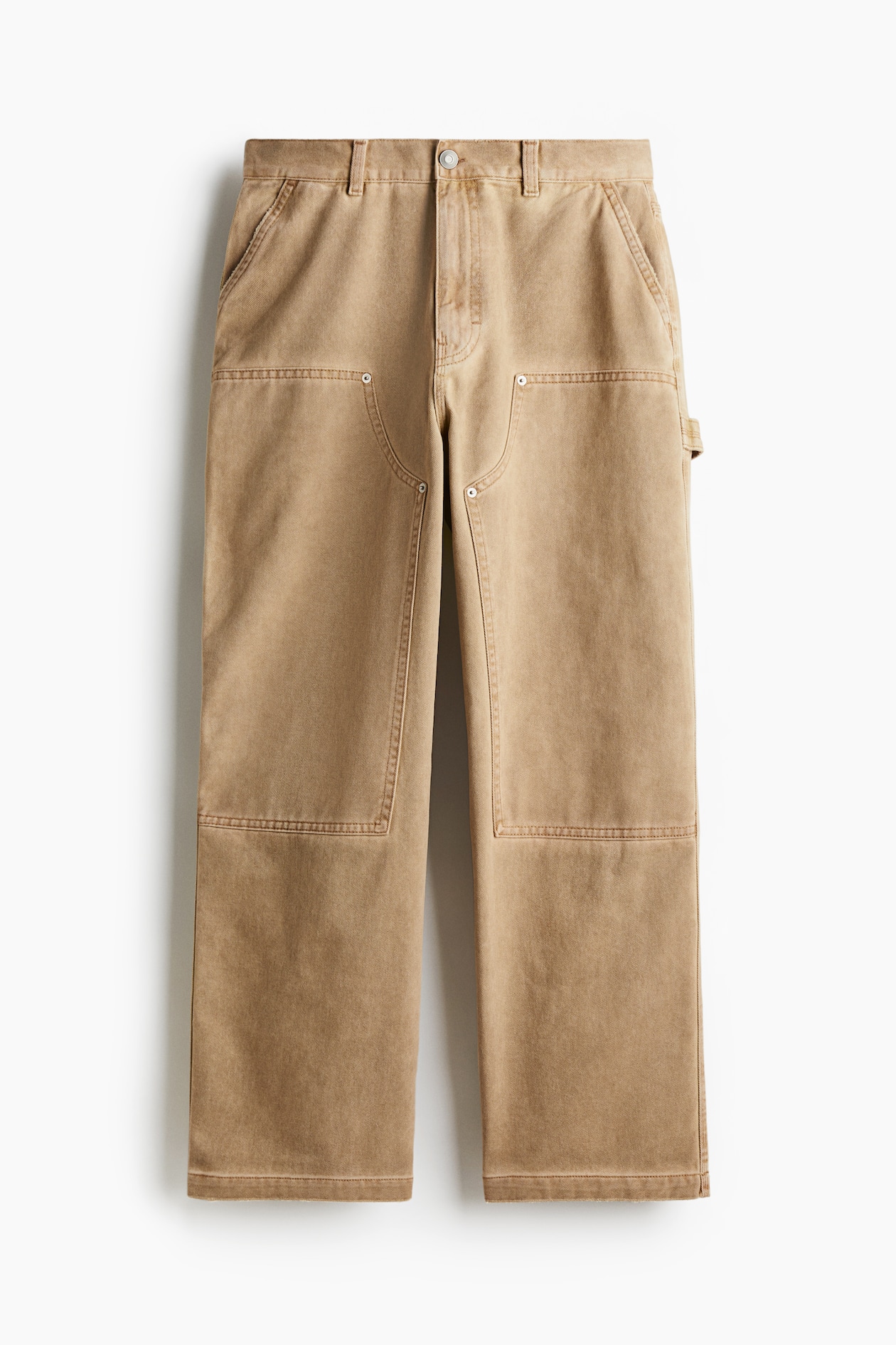 Men’s Beige Baggy Fit Carpenter Pants | H&M CA