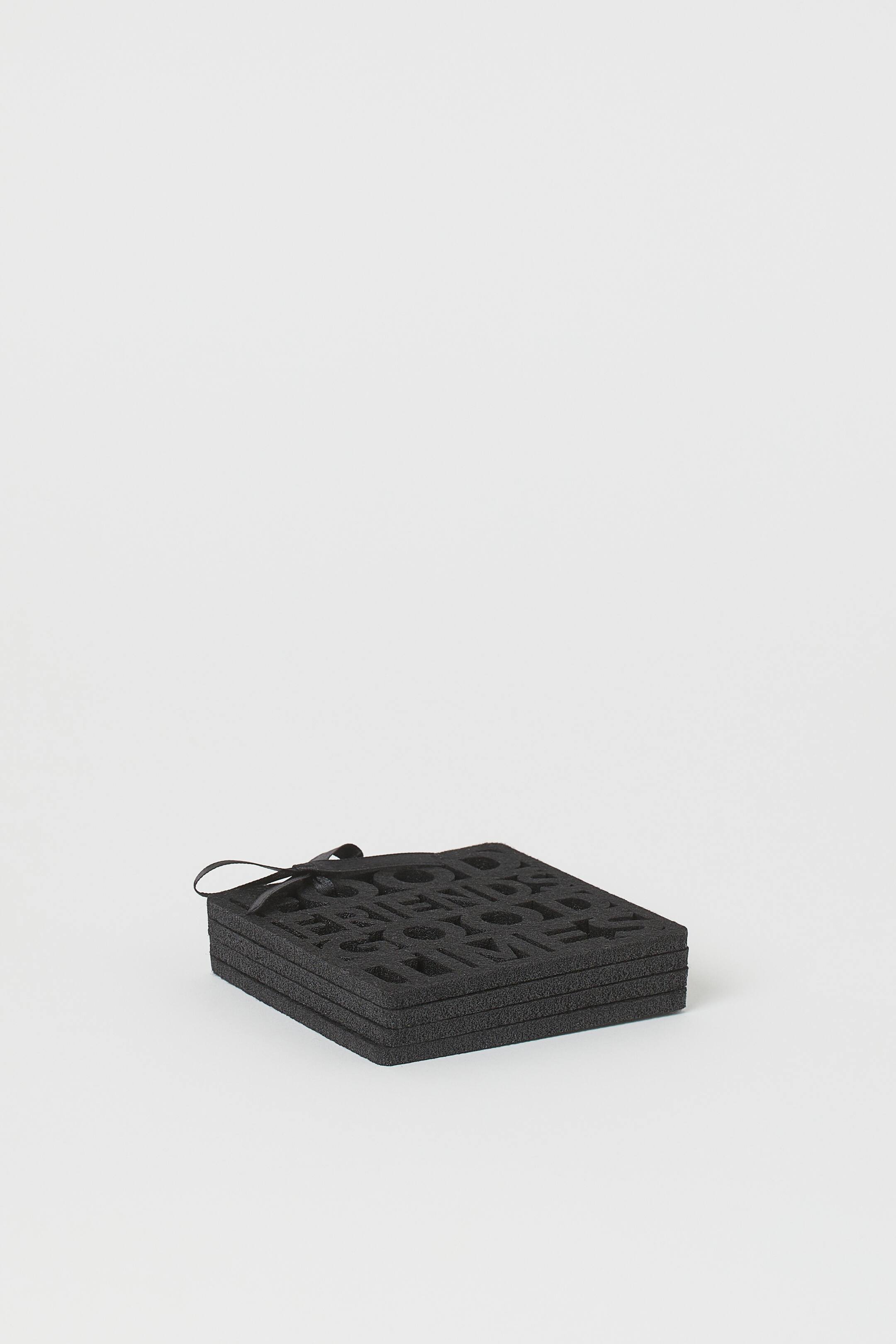 4-pack coasters - Black - Home All | H&M GB