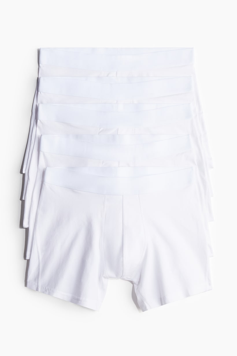 Lot de 5 boxers Lycra® mi-longs - Blanc - HOMME | H&M FR