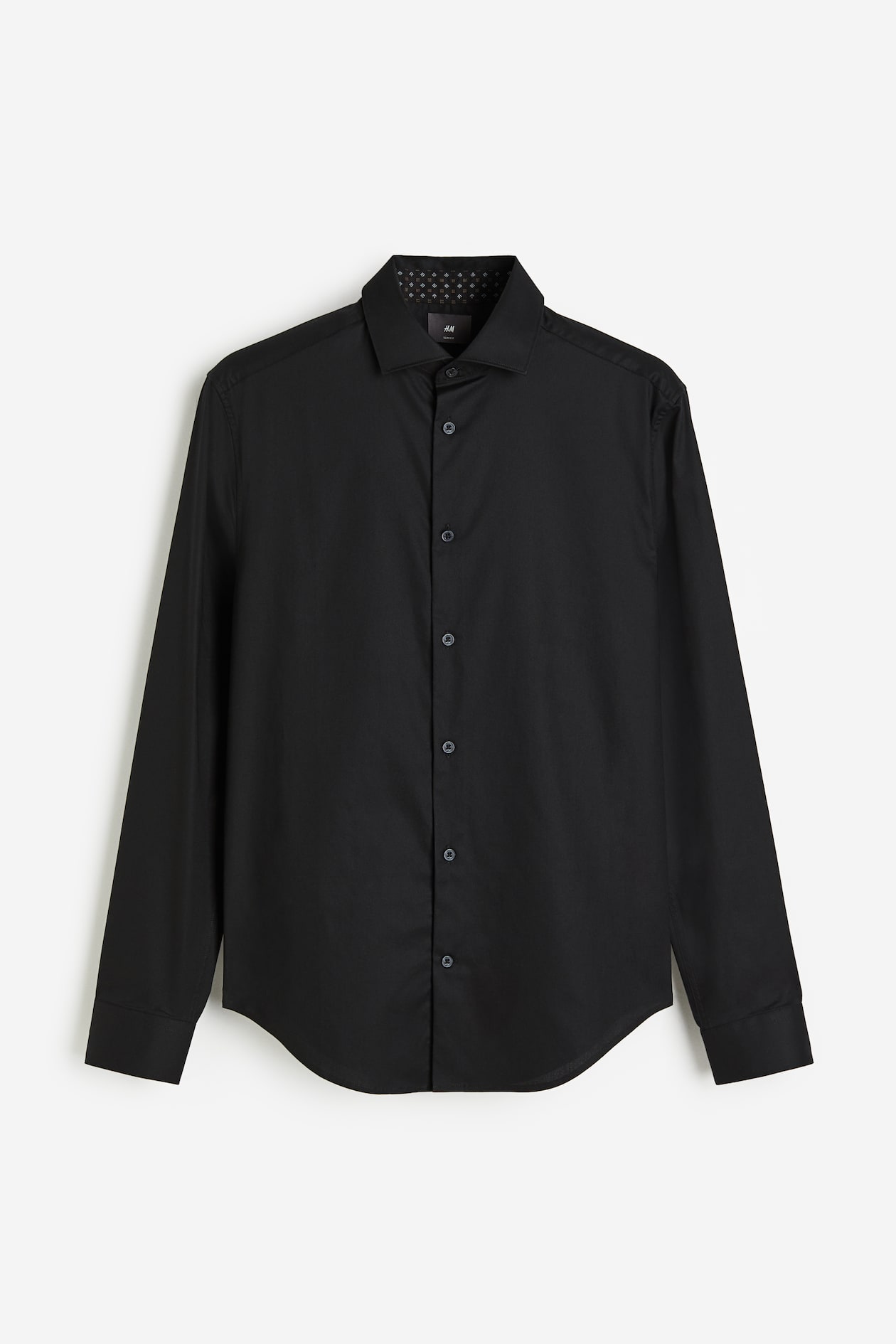 Men’s Black Slim Fit Premium cotton shirt | H&M IN