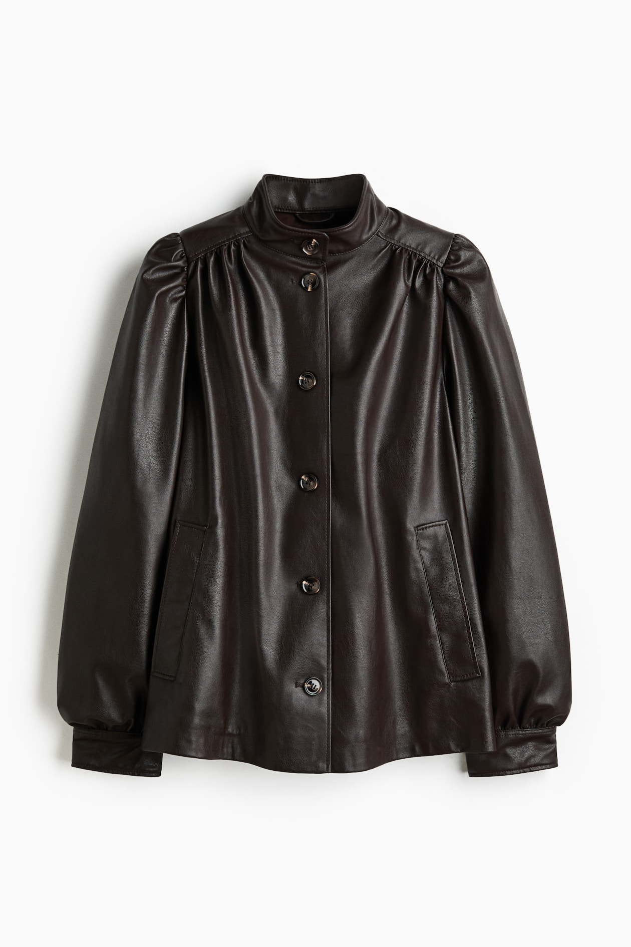 Women's Dark brown Coated Jacket | H&M CA