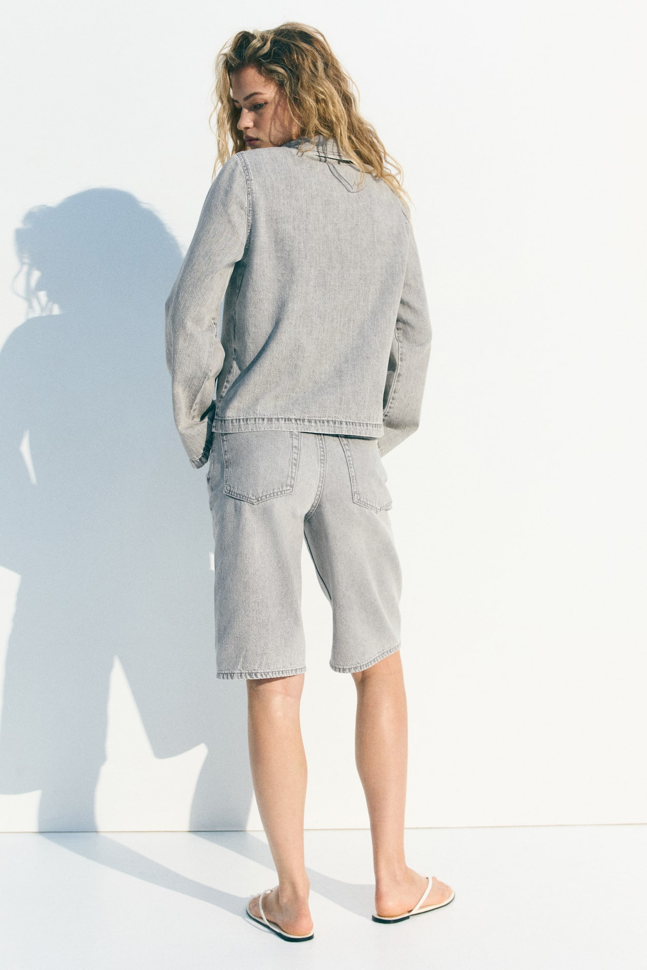 Tie-Front Denim Jacket - Denim gray - Ladies | H&M US