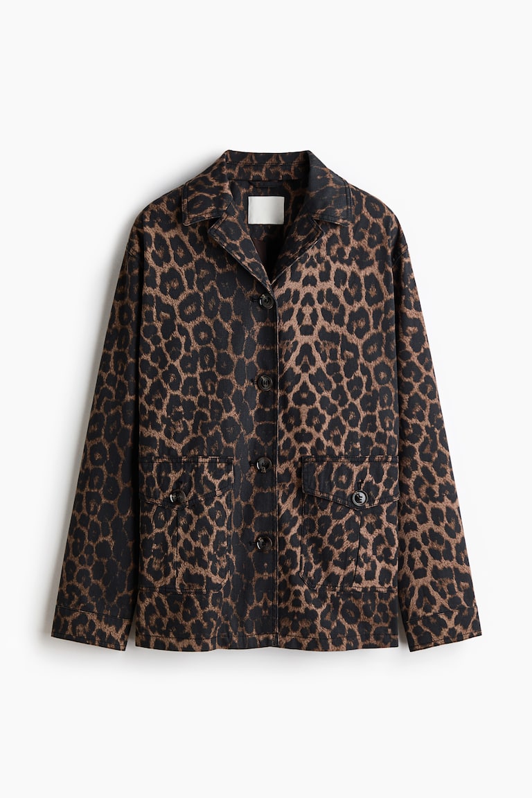 Women's Brown/leopard print Twill Jacket | H&M US
