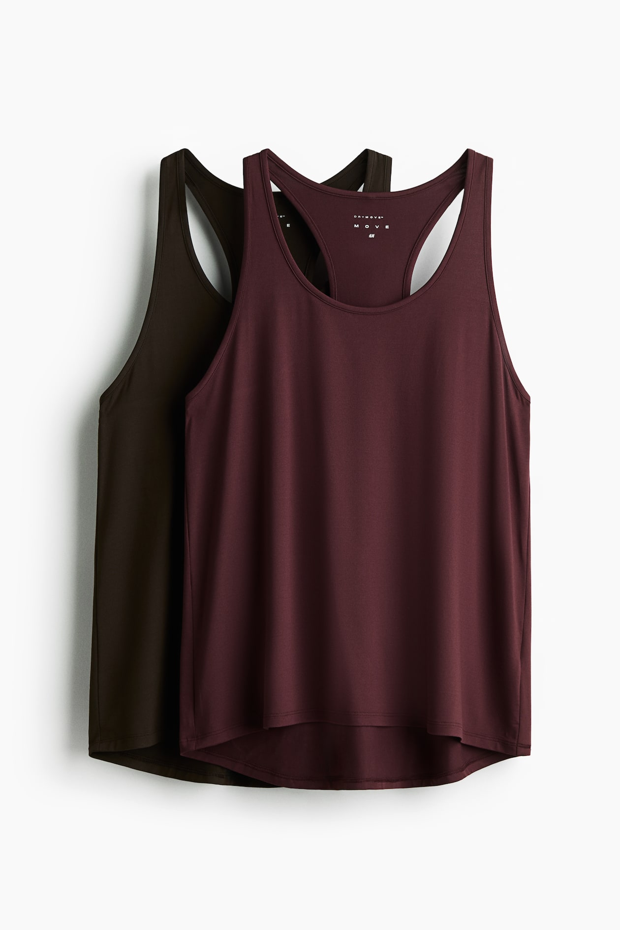 2-Pack Sports Tank Tops with DryMove™ - Warm brown/burgundy - Ladies ...