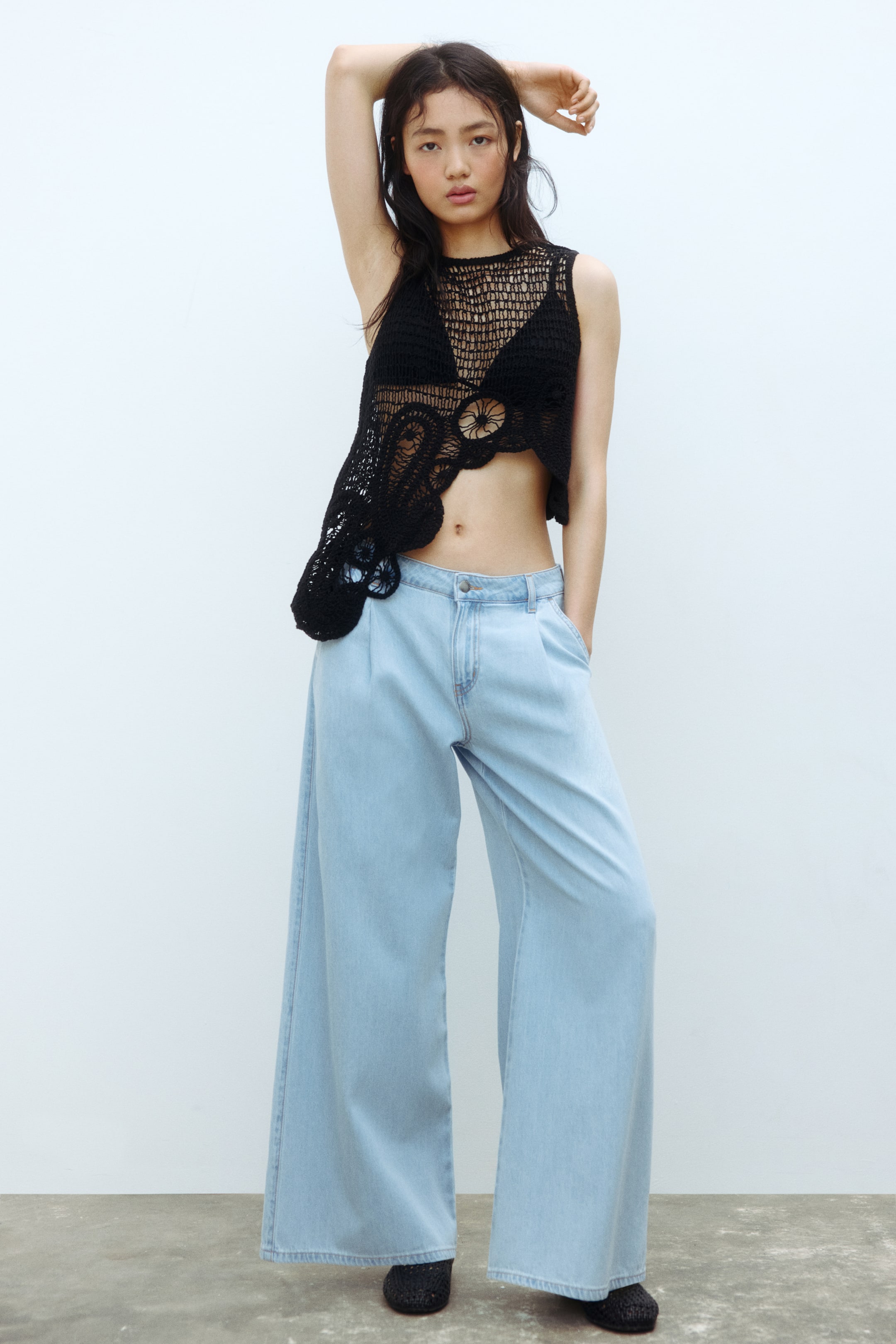 Women's Pale denim blue Wide-Leg Regular Waist Jeans | H&M PH