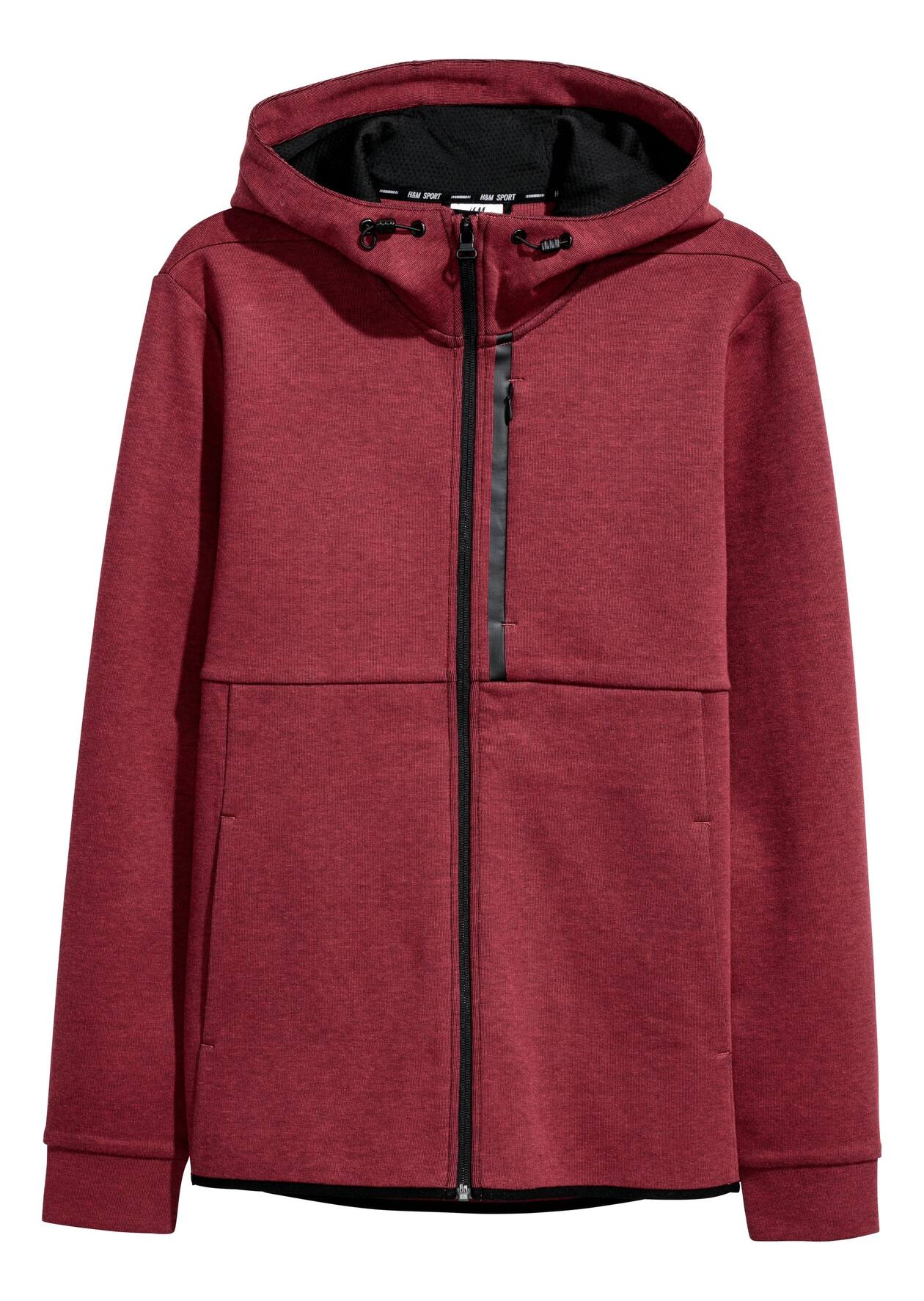 Sporty Hooded Jacket - Red melange - Men | H&M US