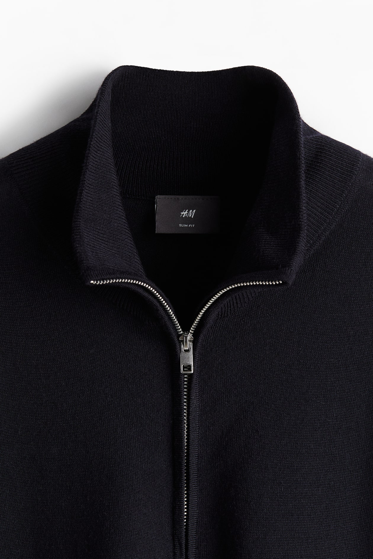 Cárdigan Slim Fit en lana merino con zíper - Azul marino - Men | H&M MX