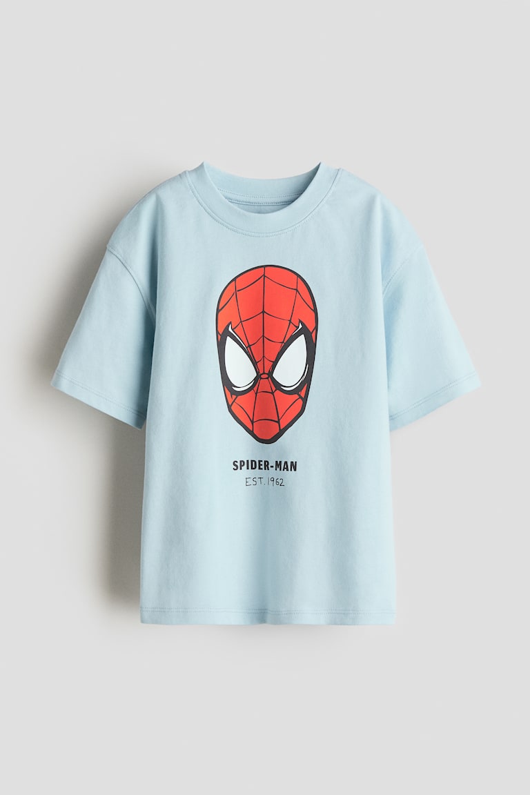 Light blue/Spider-Man Oversized Printed T-Shirt for kids | H&M US