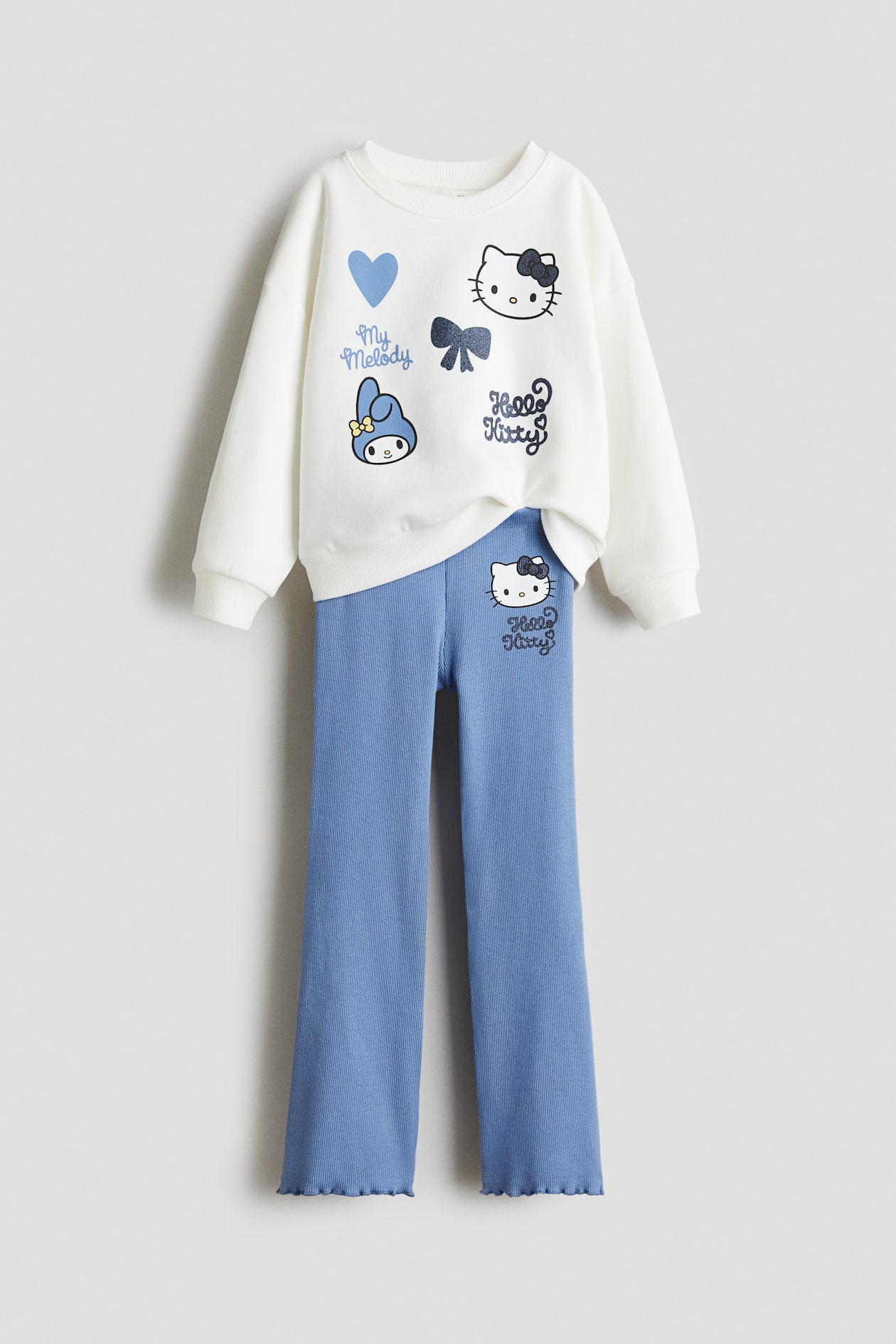 Conjunto de sweatshirt e leggings - Azul/Hello Kitty - CRIANÇA | H&M PT