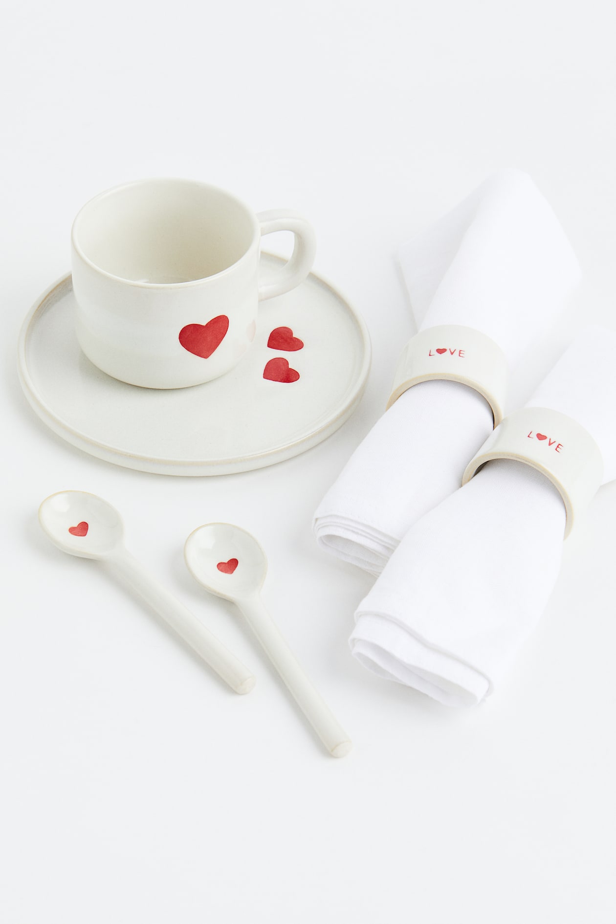 Stoneware Cup - White/heart - Home All | H&M US