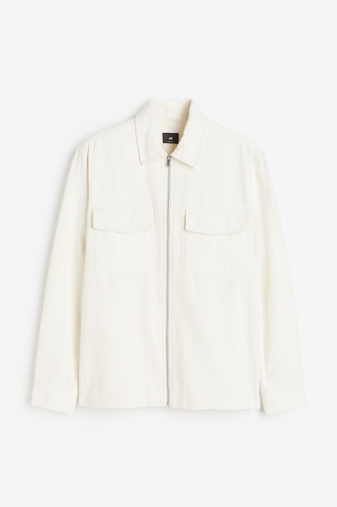 Regular Fit Corduroy Overshirt - Cream - Men | H&M US