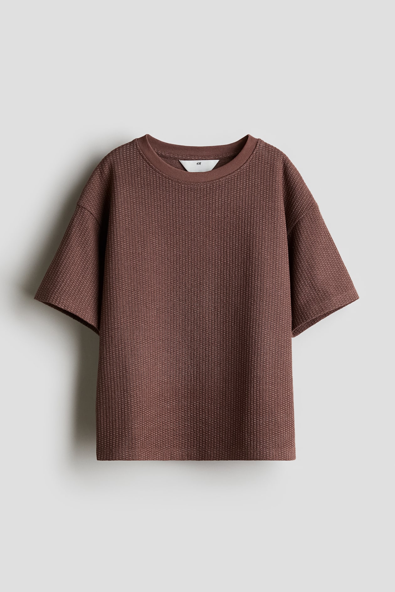 Textured-Knit T-shirt - Brown - Kids | H&M US