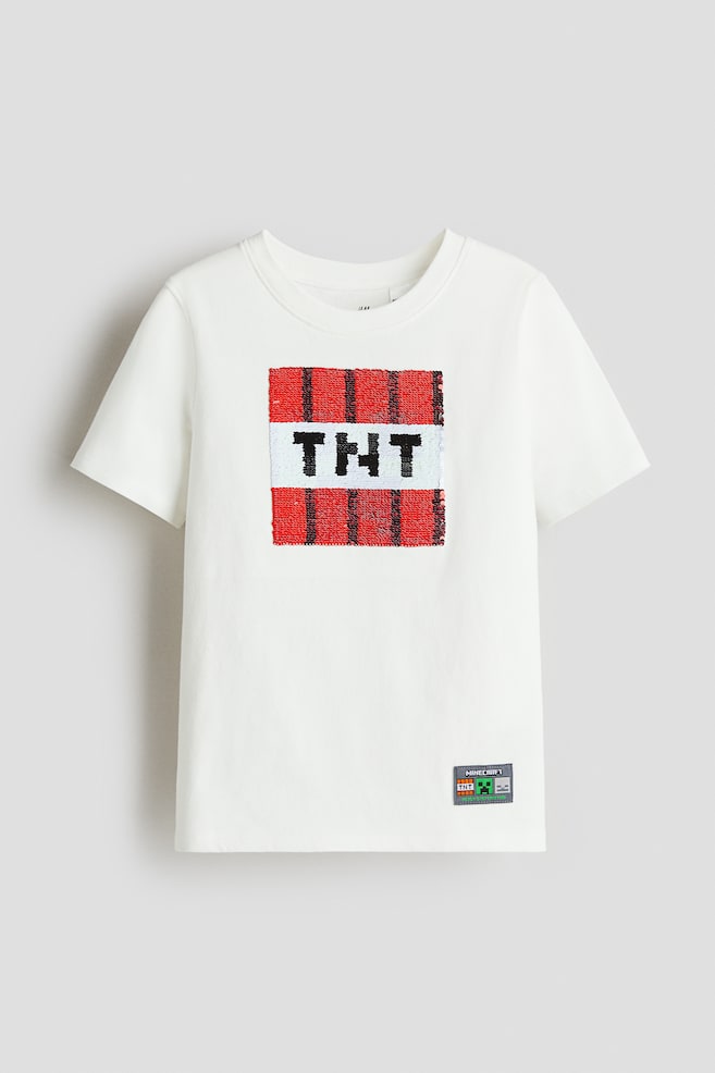 White/Minecraft Flip-sequin T-shirt for kids | H&M CA