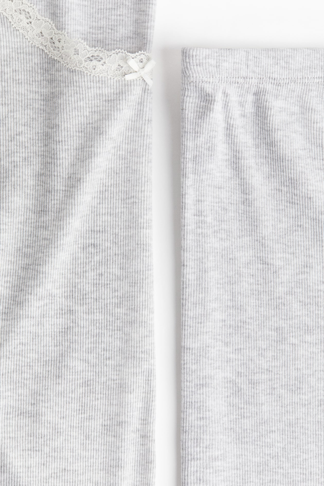 Ribbed pyjamas - Light grey marl - Ladies | H&M GB