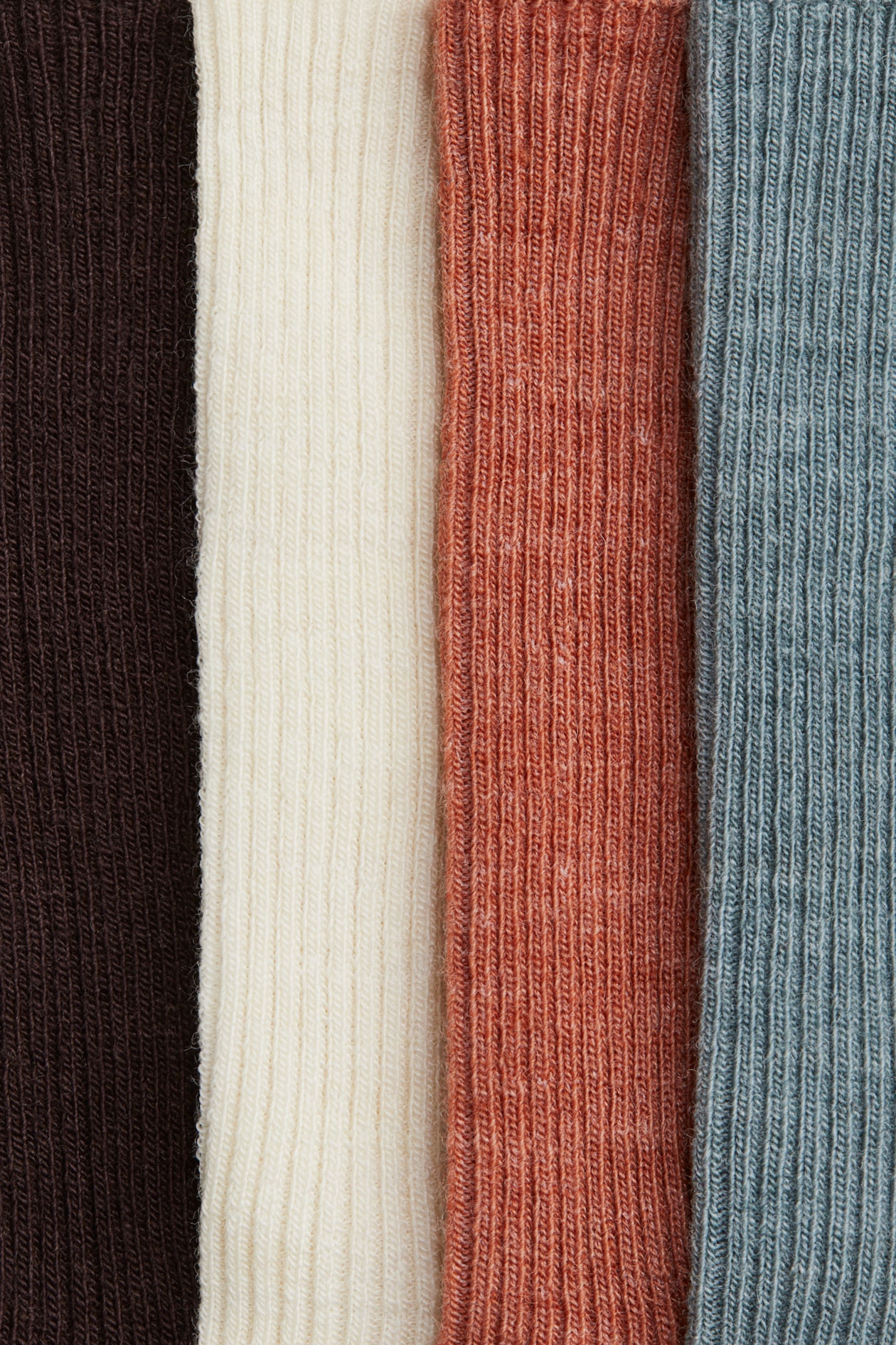 Dark brown/rust red/turquoise 4-pack Wool-Blend Socks for kids | H&M US