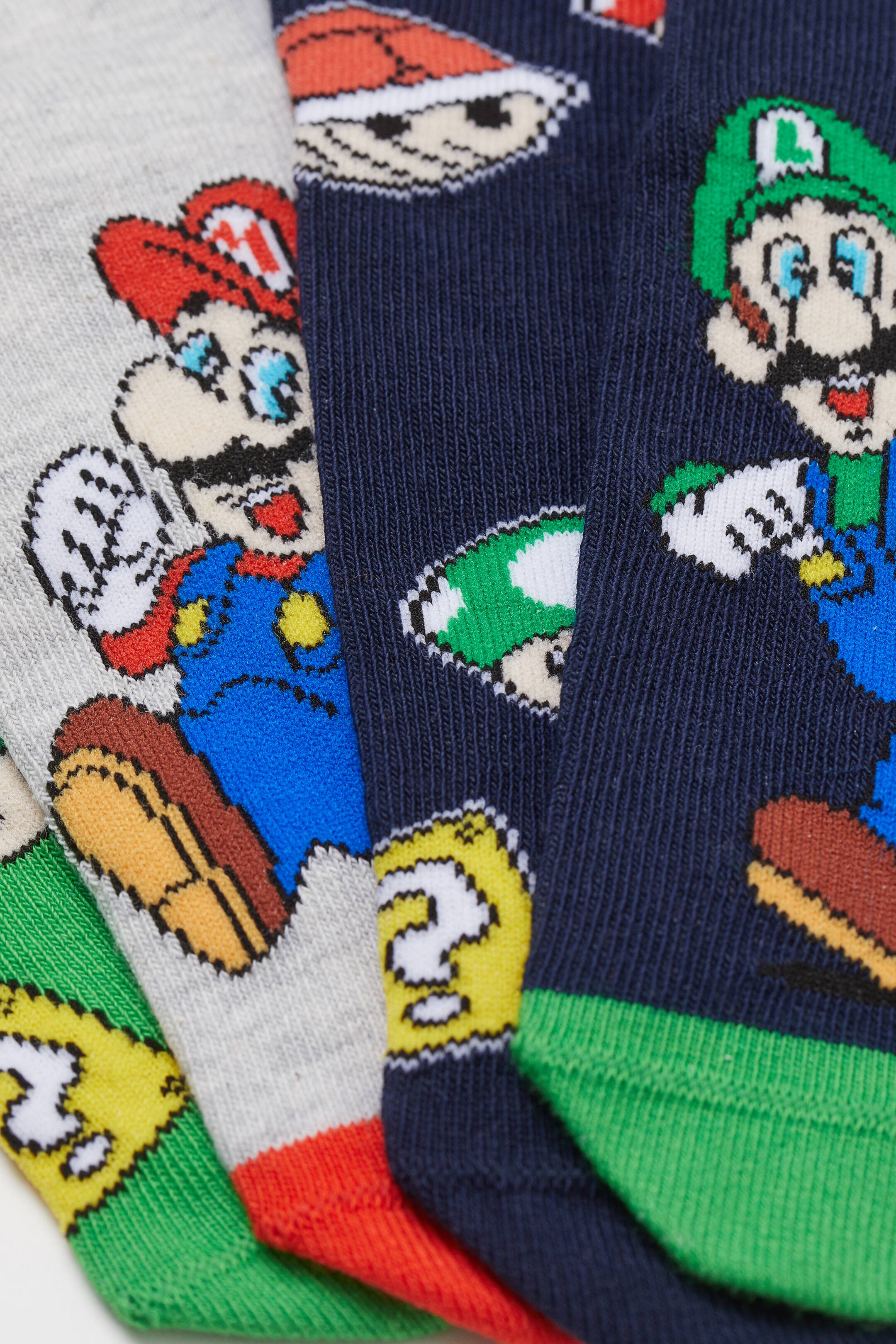 4-pack patterned socks - Green/Super Mario - Kids | H&M GB