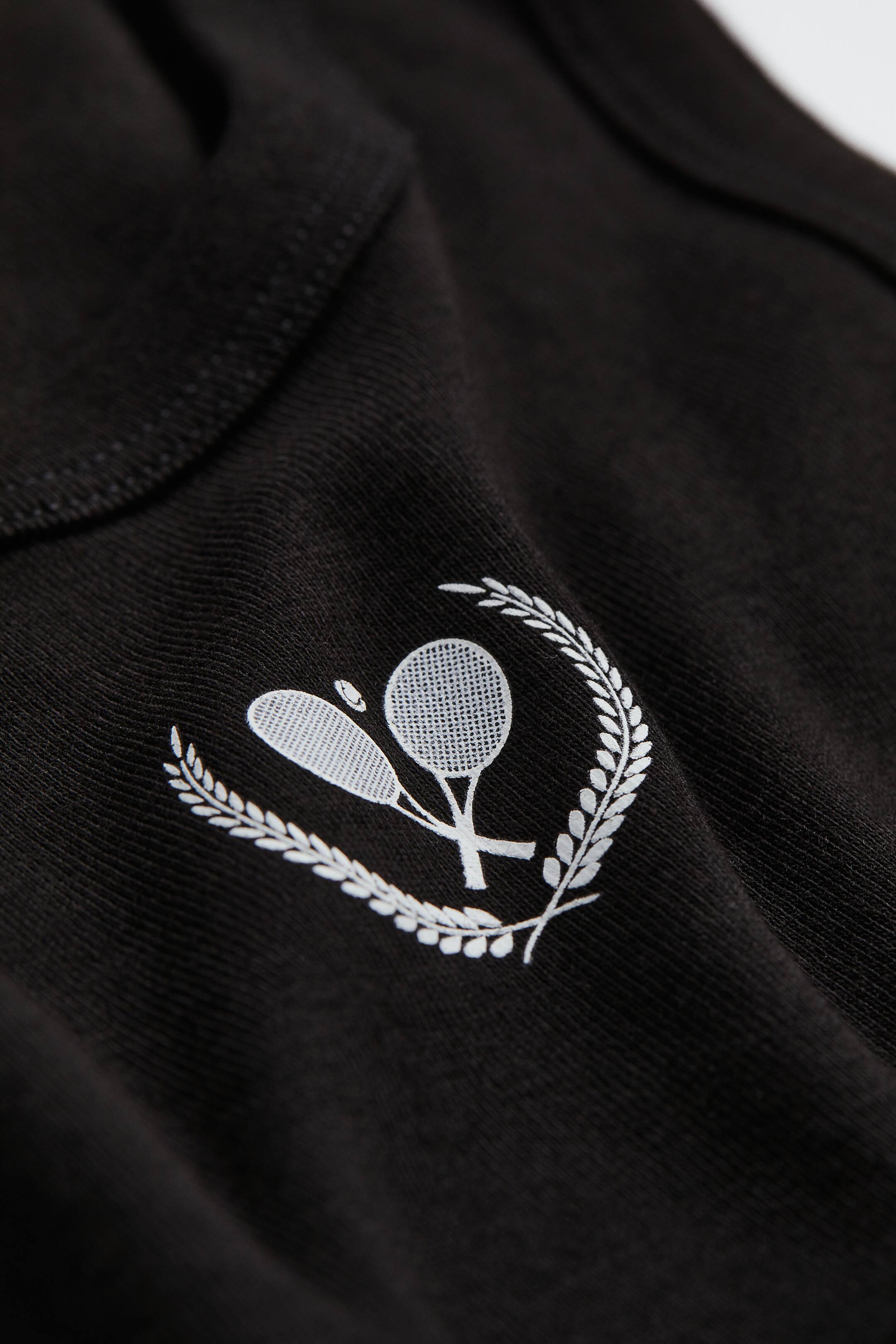 Cropped vest top - Black/Tennis rackets - Ladies | H&M IN