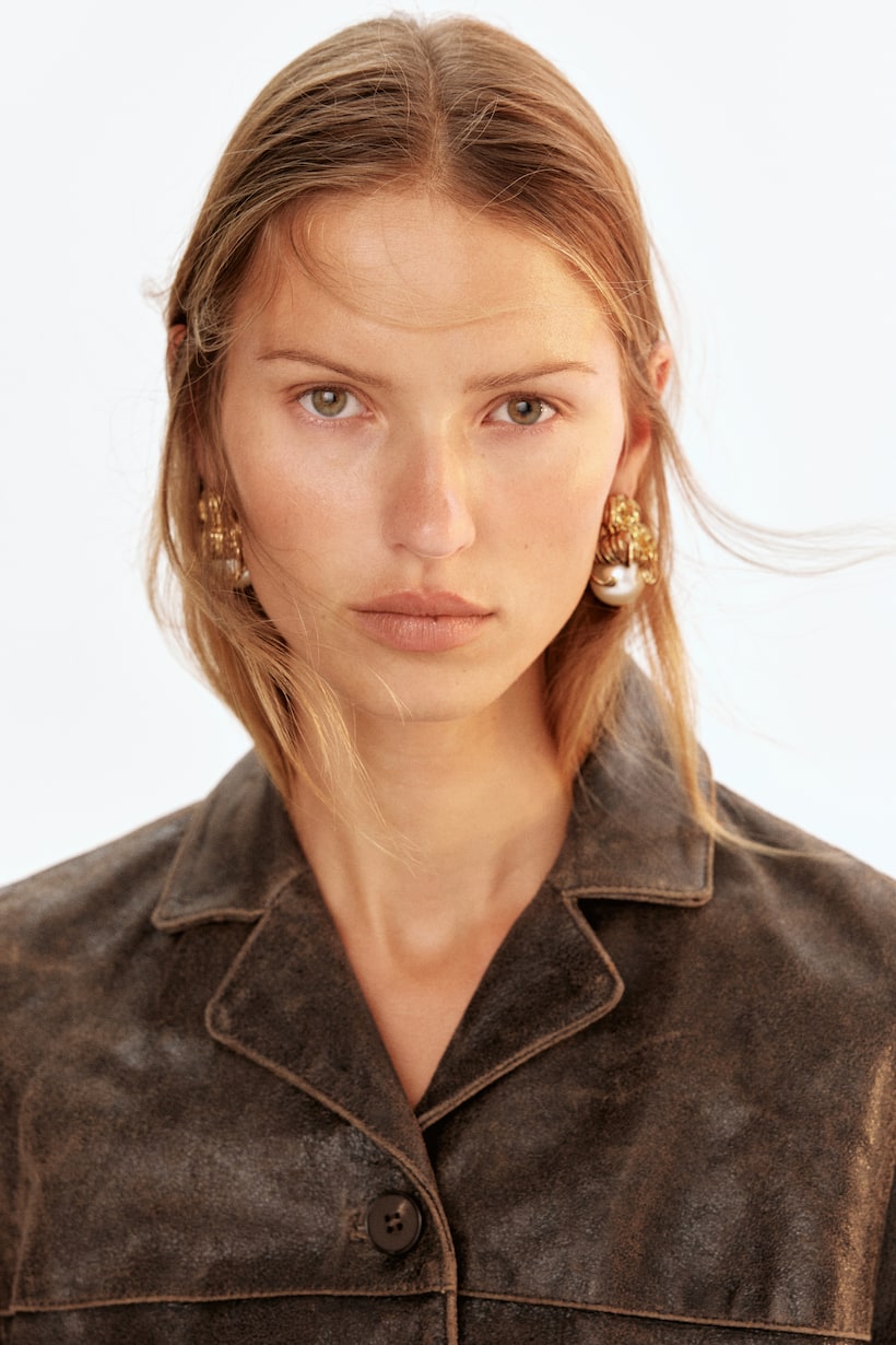 Leather jacket - Dark brown - Ladies | H&M GB