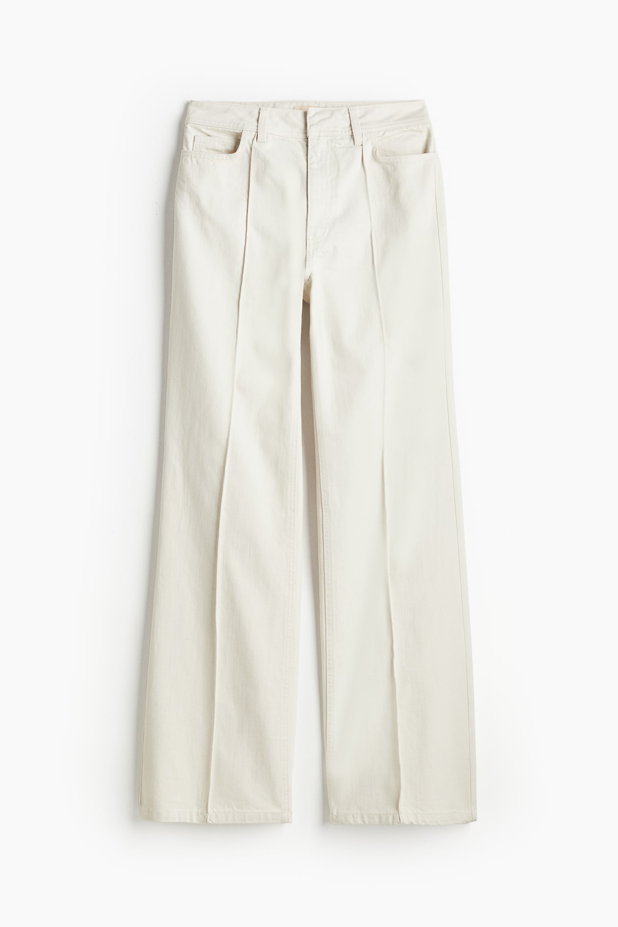 Flared Creased Twill Pants - Cream - Ladies | H&M US
