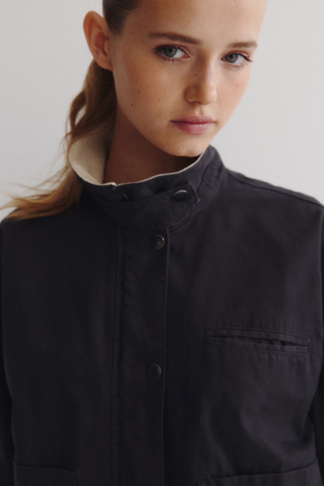 Women's Dark gray Corduroy-Collar Canvas Jacket | H&M CA