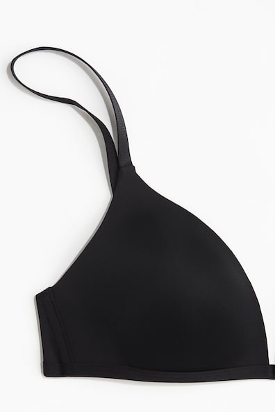 Padded Soft-Cup Microfiber Bra - Black - Ladies | H&M US