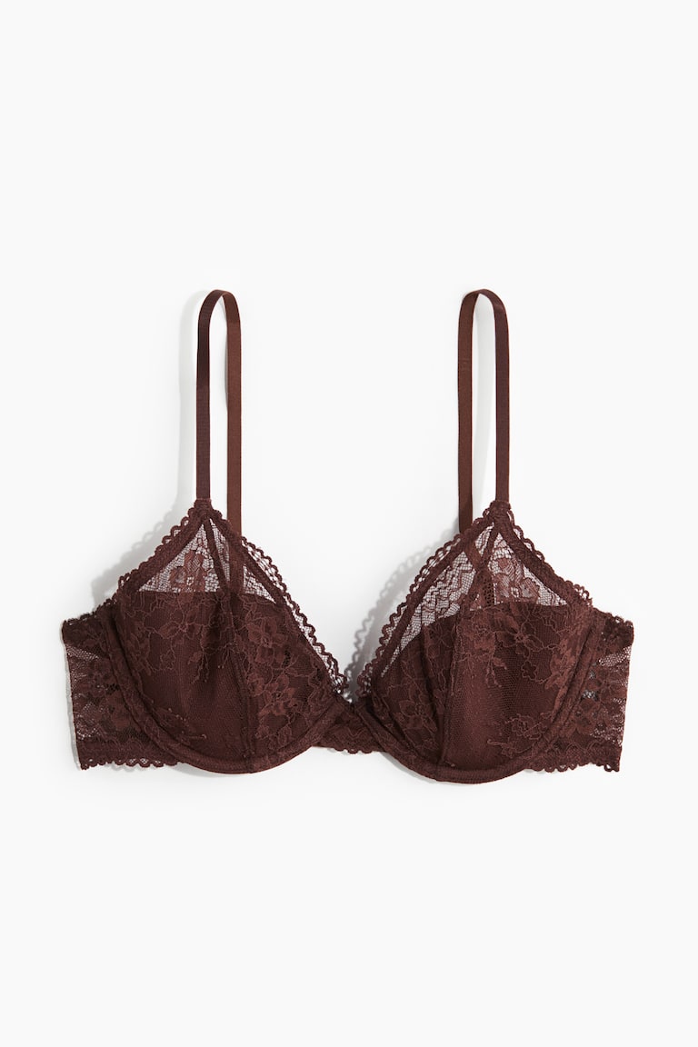 Wattierter Bügel-BH aus Spitze - Dunkelbraun - Ladies | H&M DE