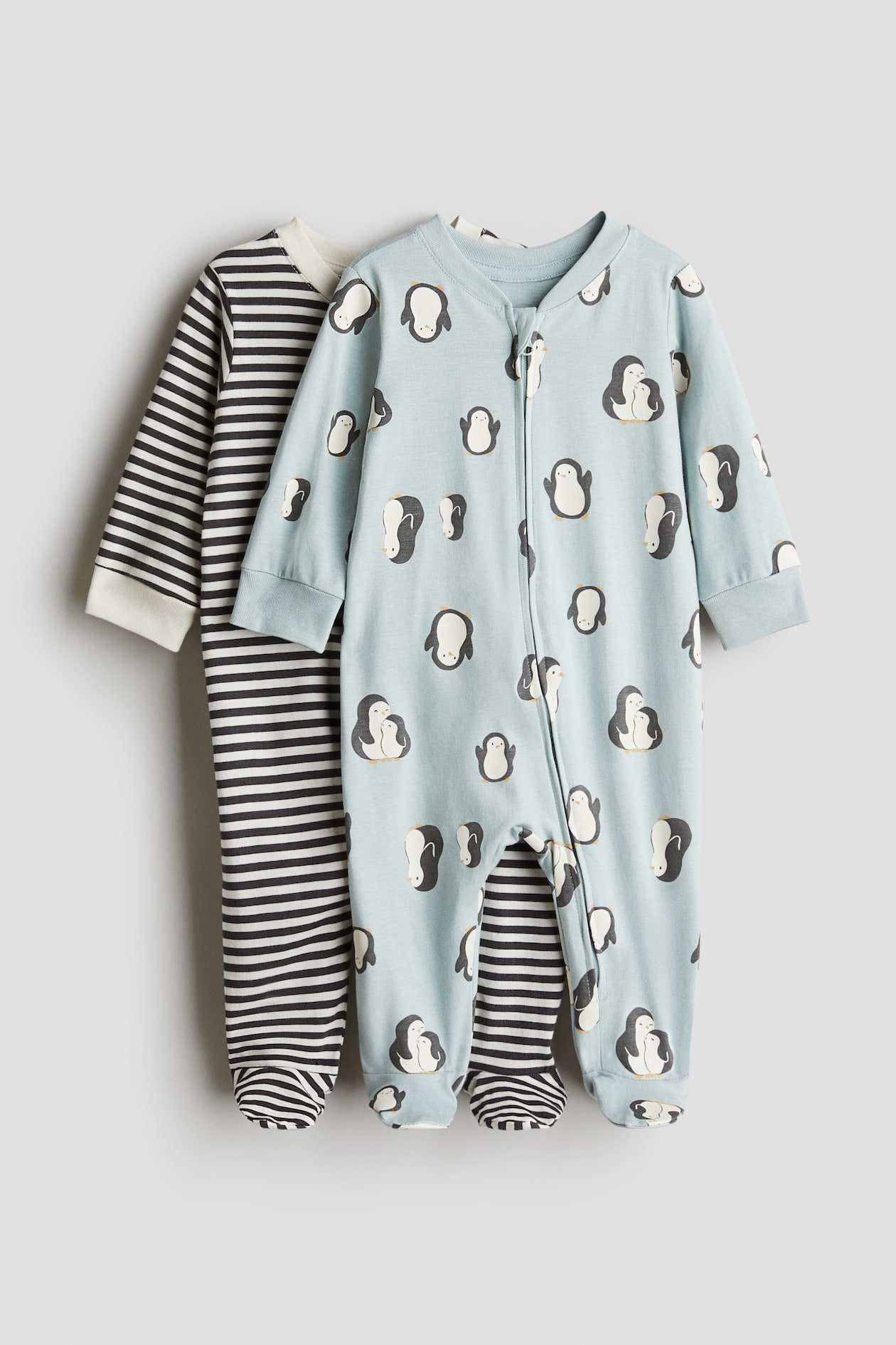 Pack de 2 pijamas enteros con cremallera - Turquesa/Pingüinos - NIÑOS ...