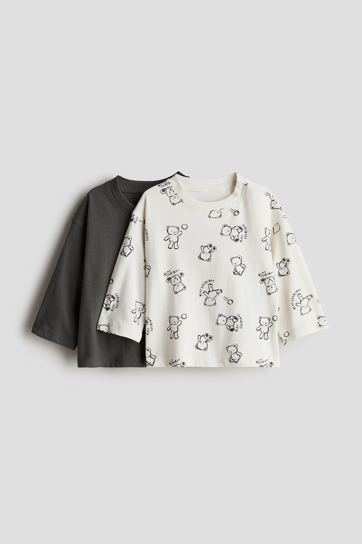 White/Play Everyday 2-pack Long-Sleeved T-shirts for kids | H&M US