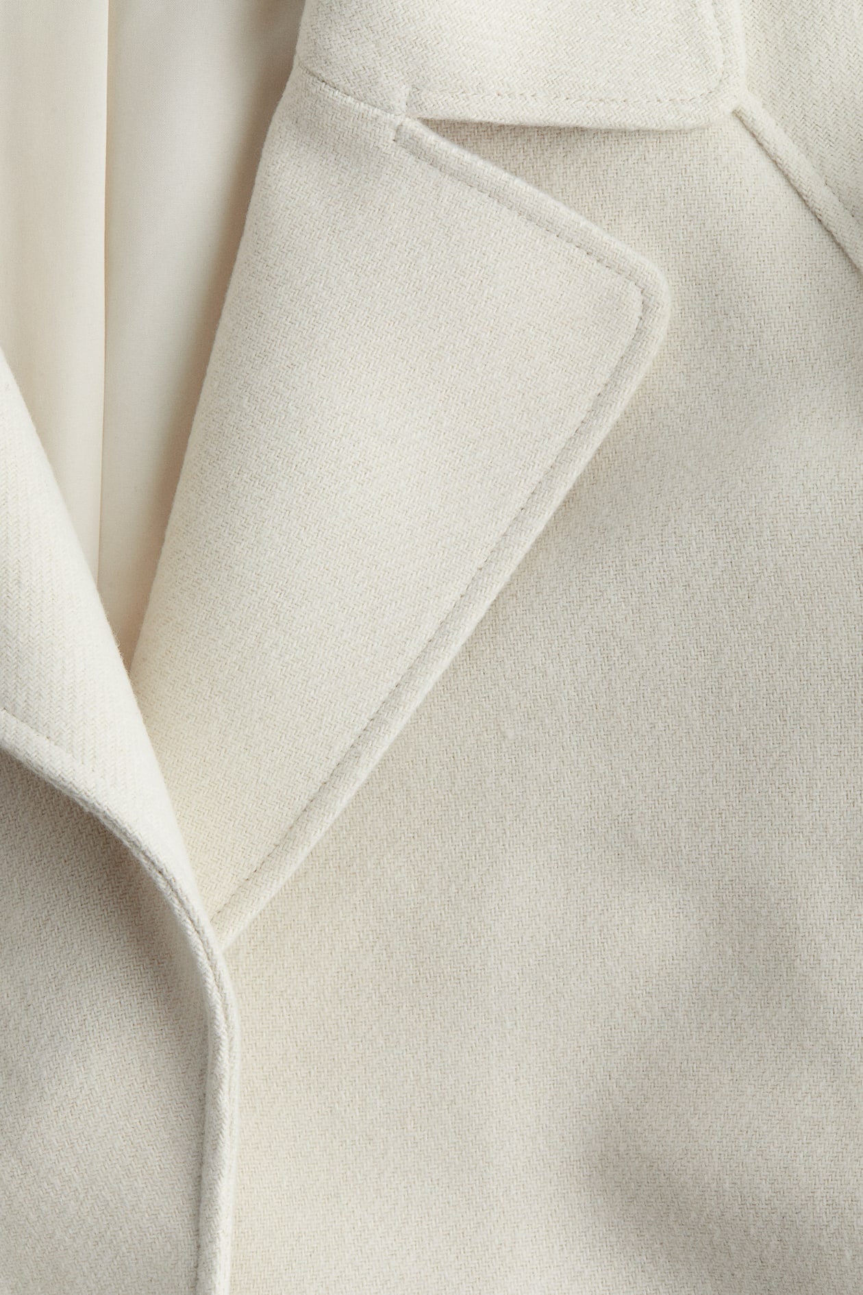 Tie-Belt Felted Coat - Cream - Ladies | H&M US