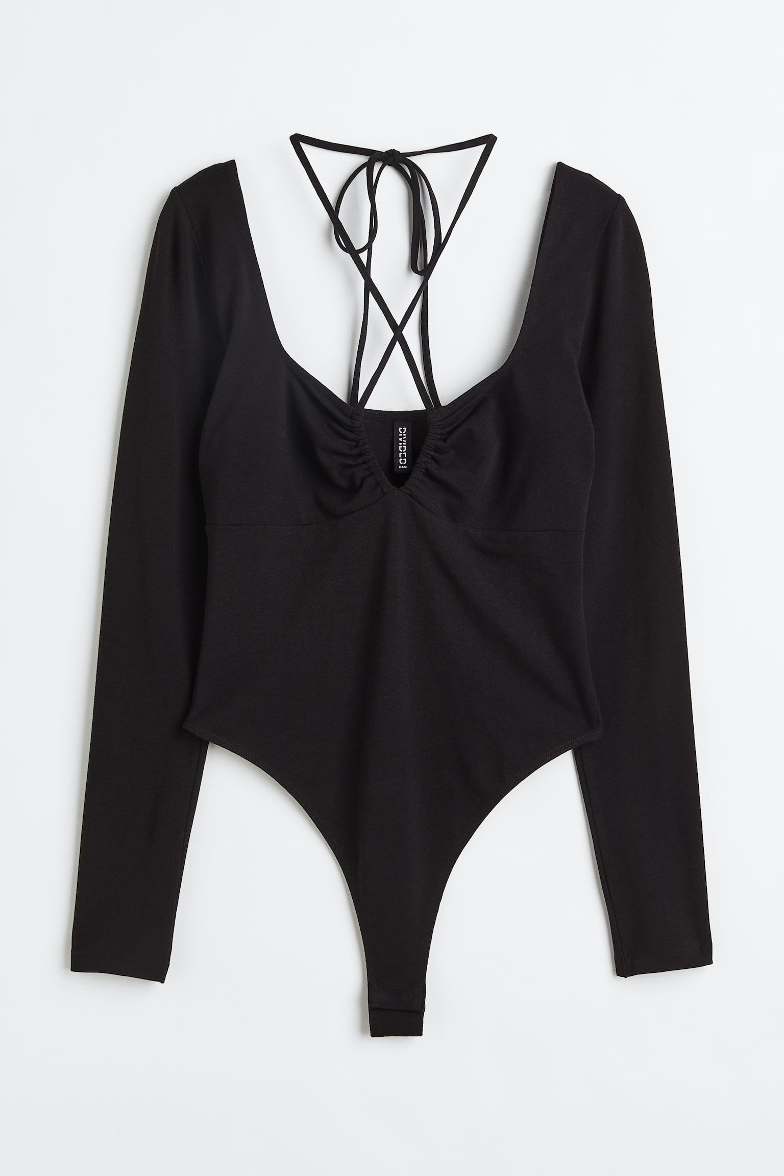 Drawstring-detail thong body - Black - Ladies | H&M