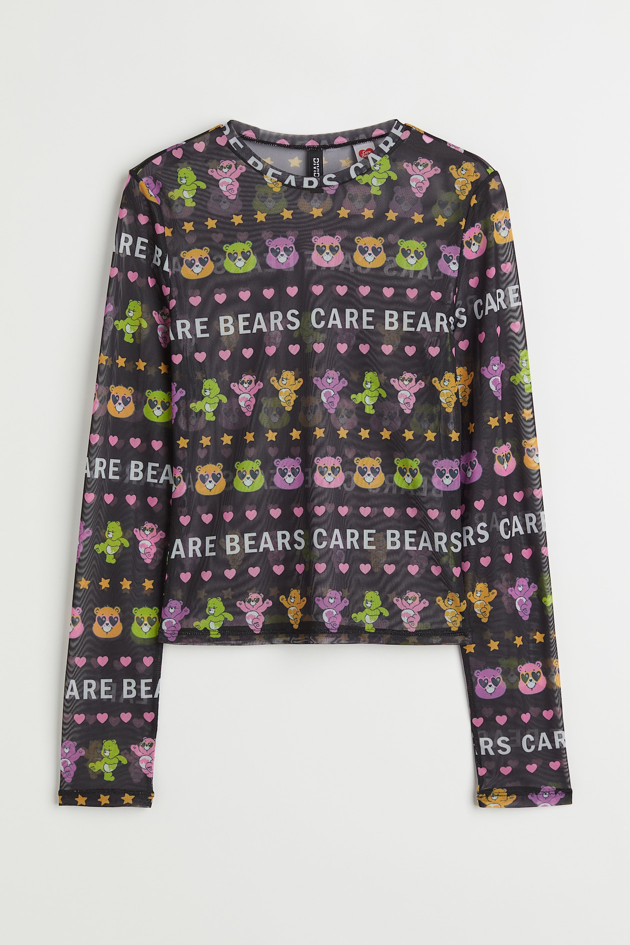 Women's Black/Care Bears Patterned mesh top | H&M GB