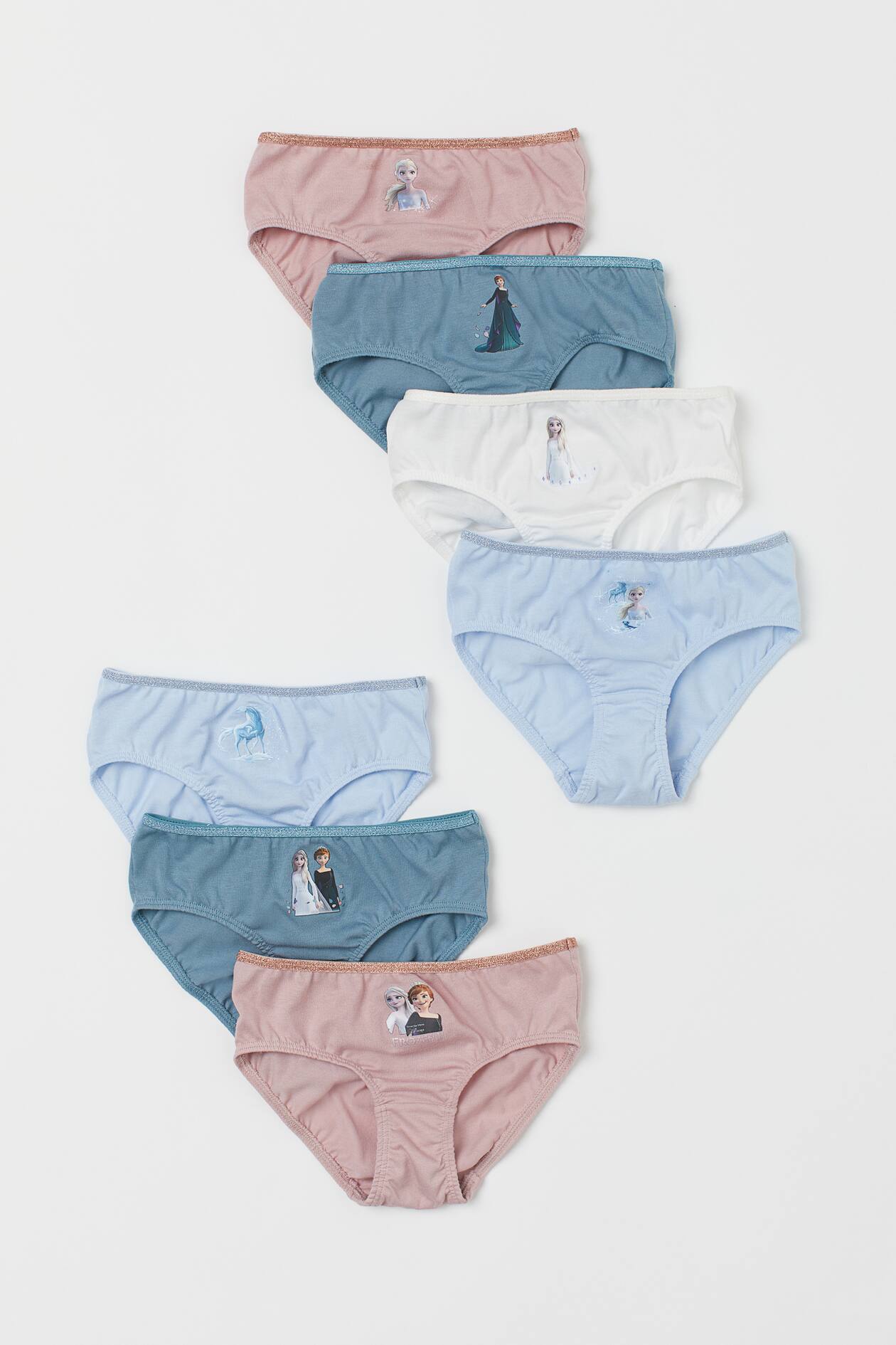 7-pack trosa i bomull - Normalhög midja - Turkos/Frost - BARN | H&M SE