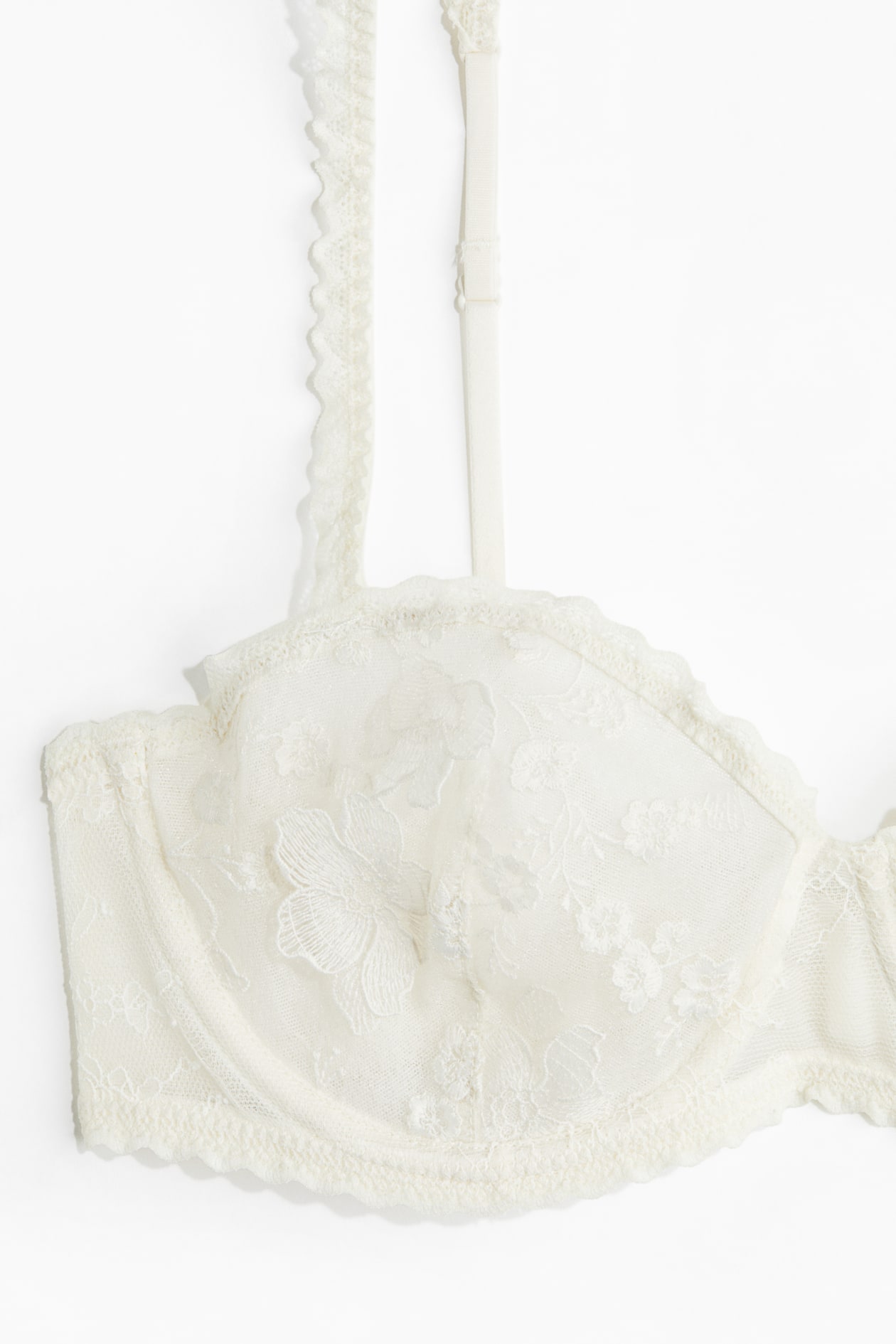 Sostén balconette en encaje bordado - Crema - Ladies | H&M MX