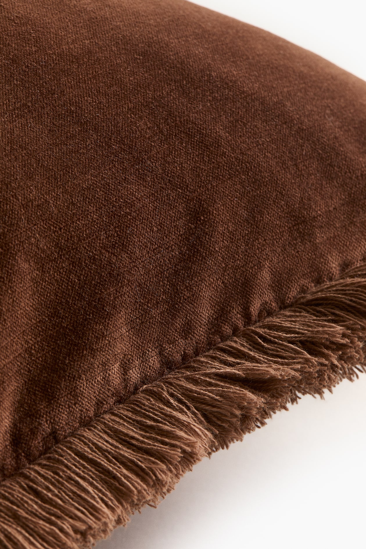 Kissenhülle aus Samt mit Fransen - Dunkelbraun - Home All | H&M DE