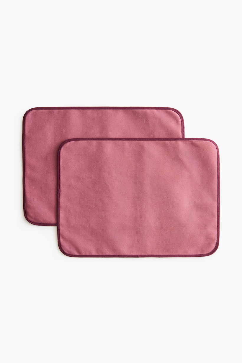 2-Pack Water-Repellent Placemats - Dusty pink/floral - Home All | H&M US