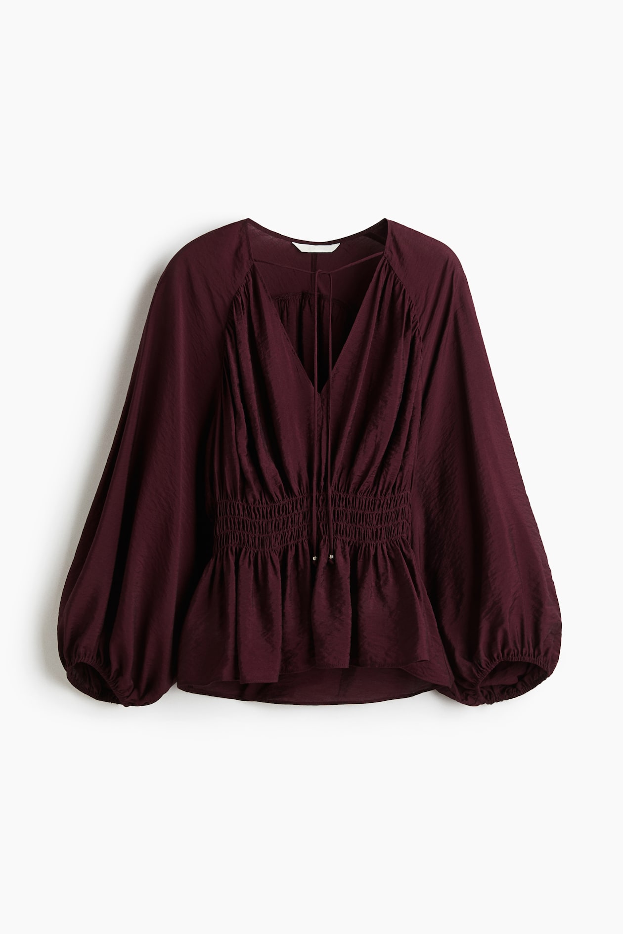 Women's Plum red Smocked Blouse | H&M CA