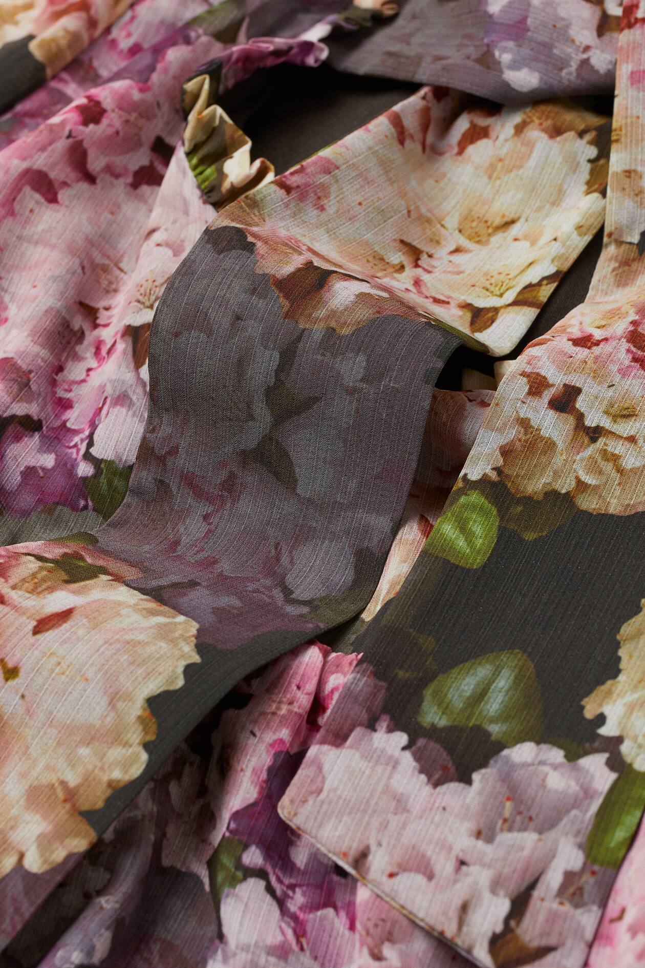 MAMA Puff-sleeved Blouse - Short sleeve - Black/pink floral - Ladies ...